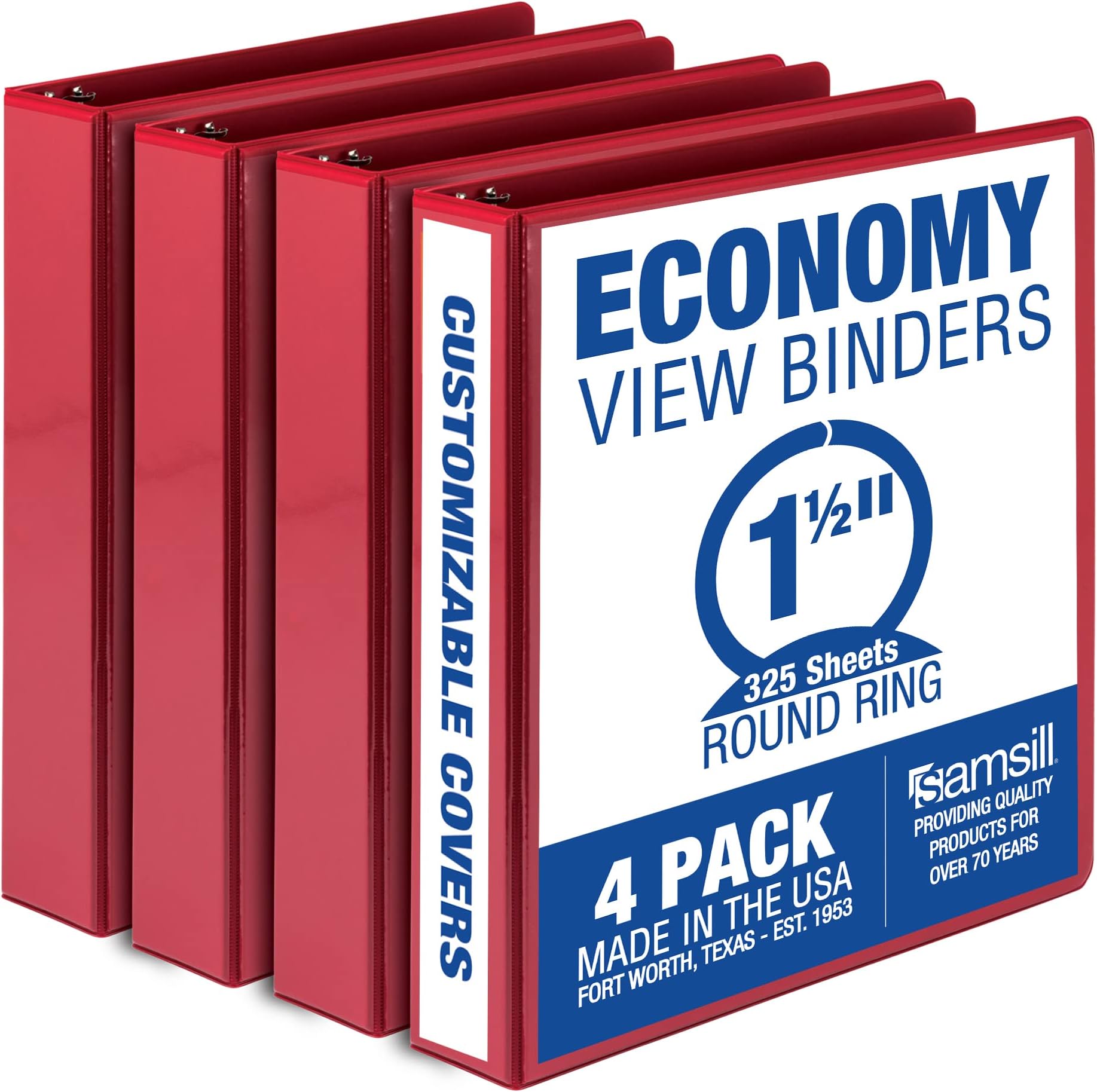 Amazon.com : Samsill Economy 1.5 Inch 3 Ring Binder, Made in the USA ...