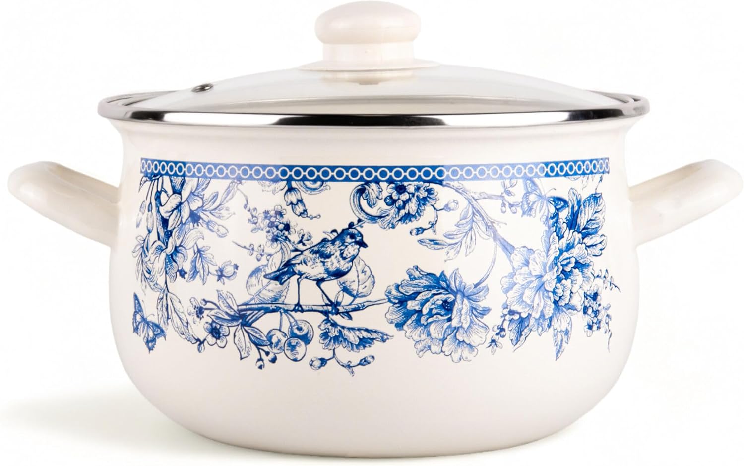 Amazon.com: Bird of Paradise Belly Deep Stock Pot with Glass Lid ...