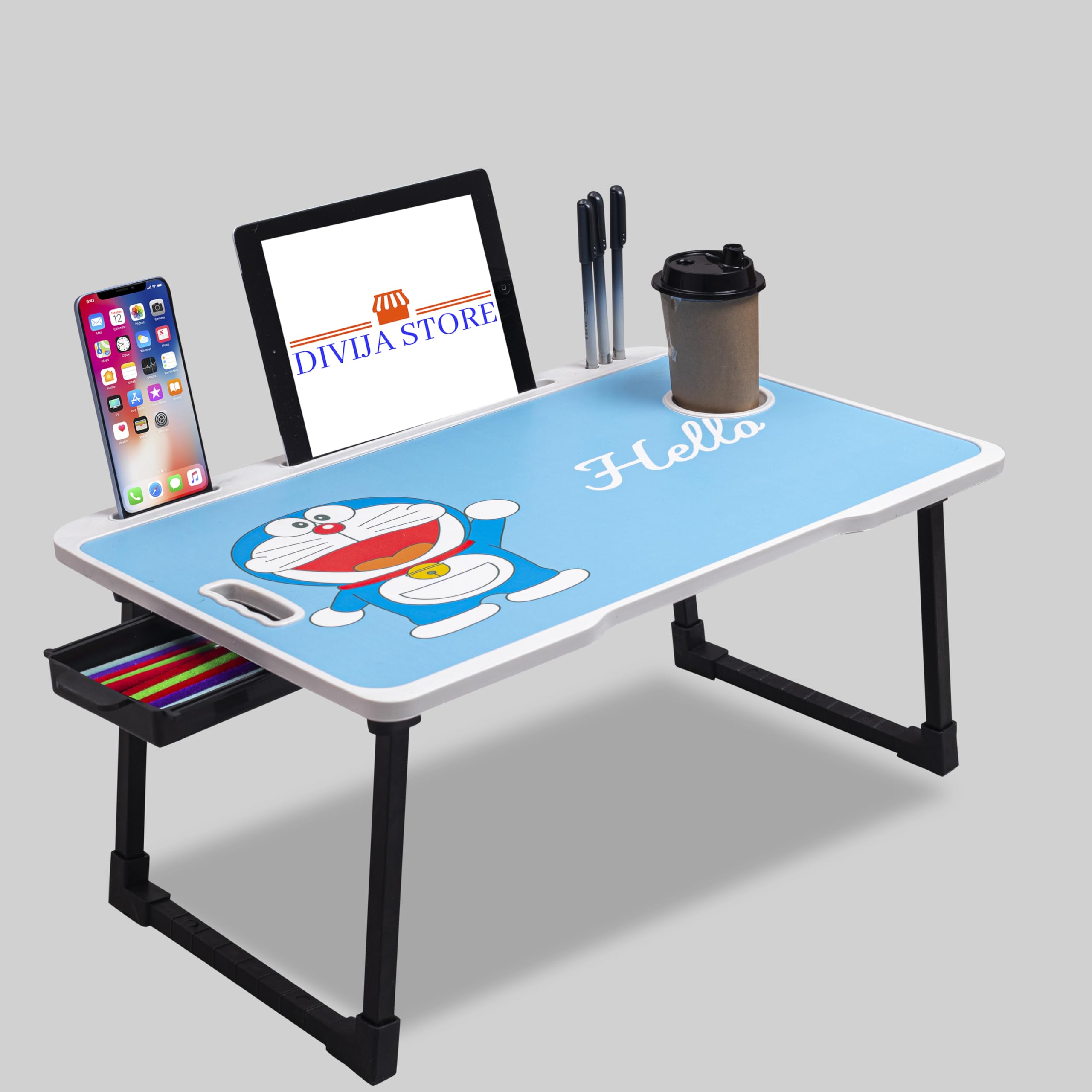 DIVIJA STORE Diwija Store Foldable Wooden Mini Laptop Table for Bed ...