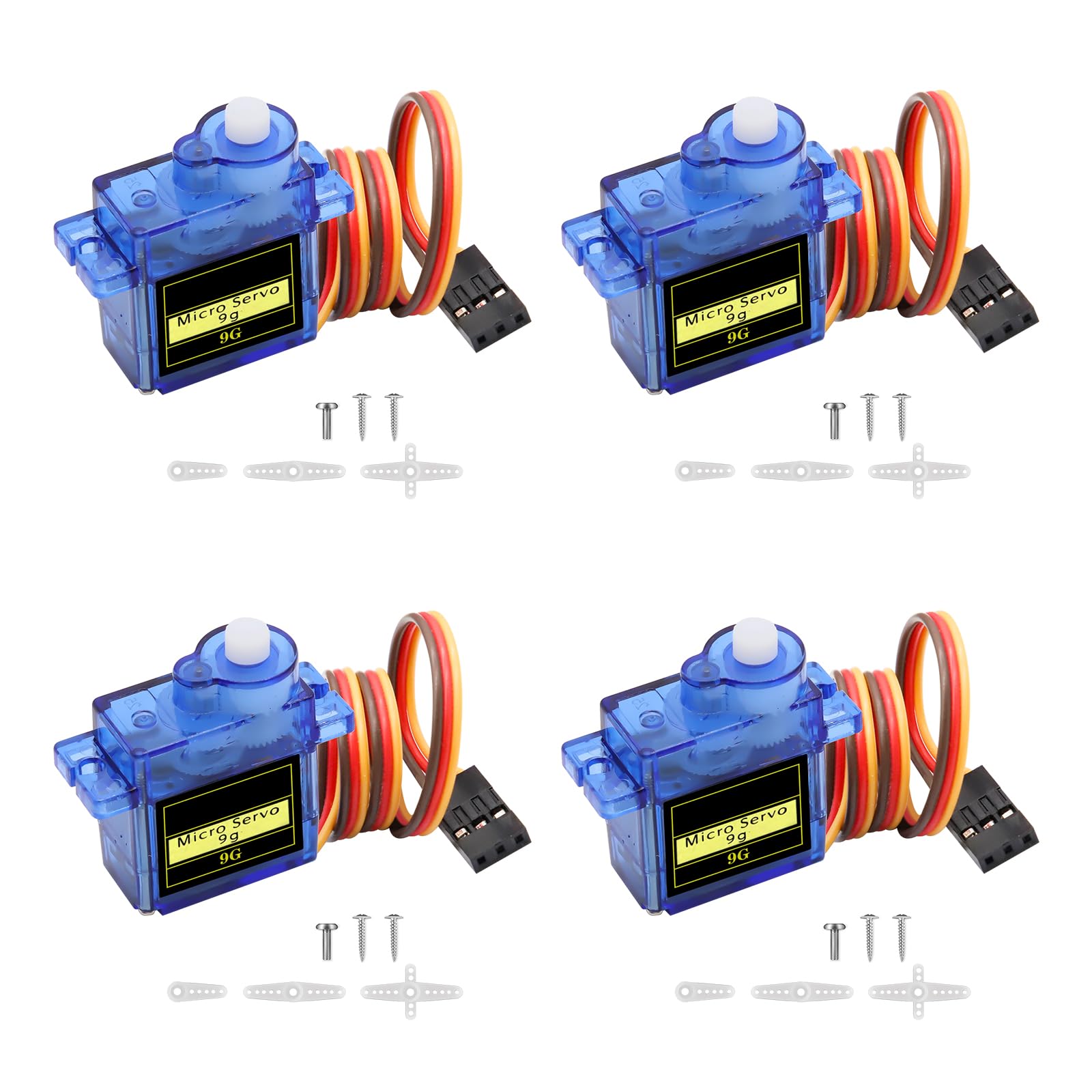 Micro Servo Motor Binghe 4 Pcs 9G Servo Motors RC Servo Mini Gear Servo ...
