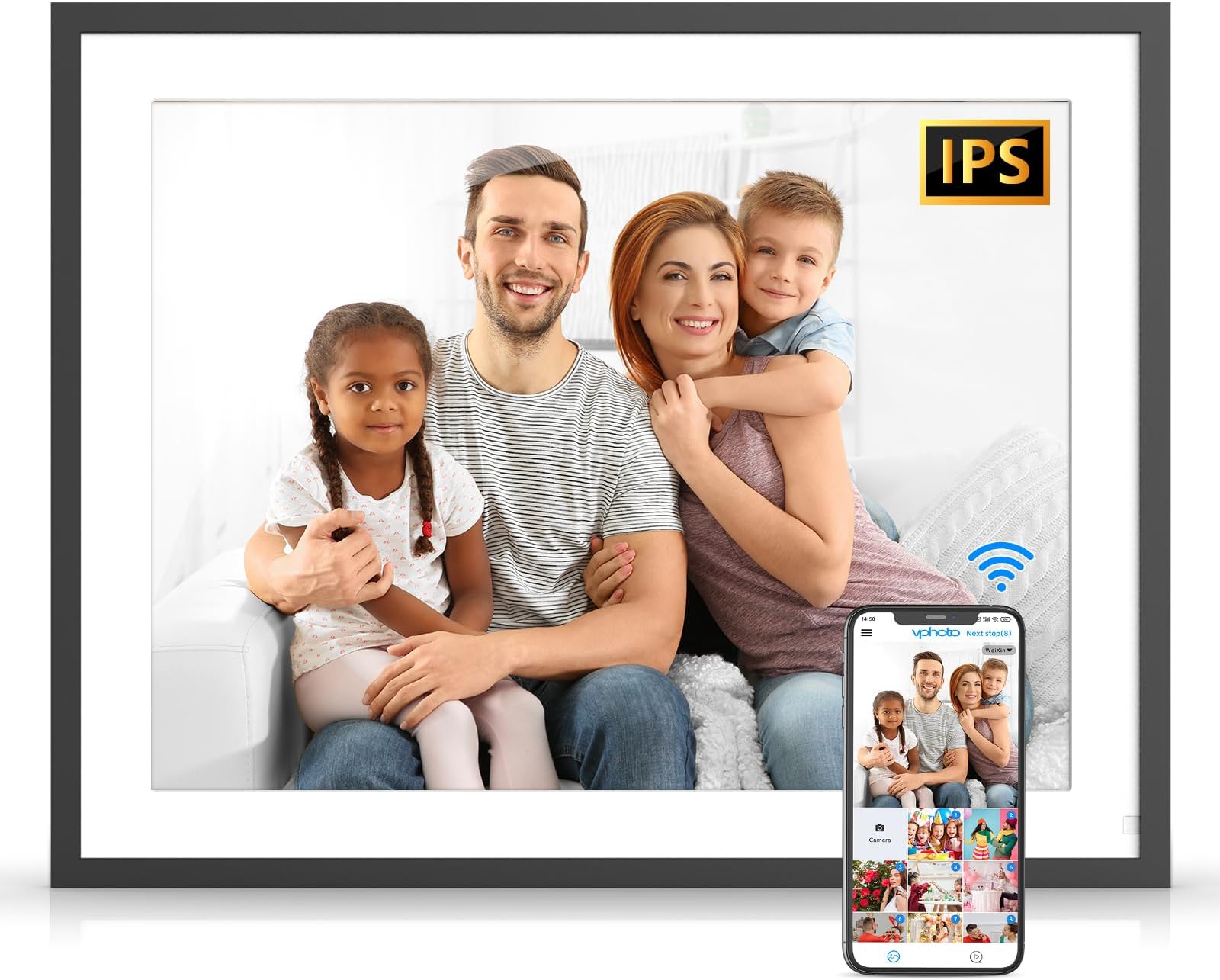 Amazon.com : 17-Inch Digital Picture Frame 32GB, Dual WiFi Full ...