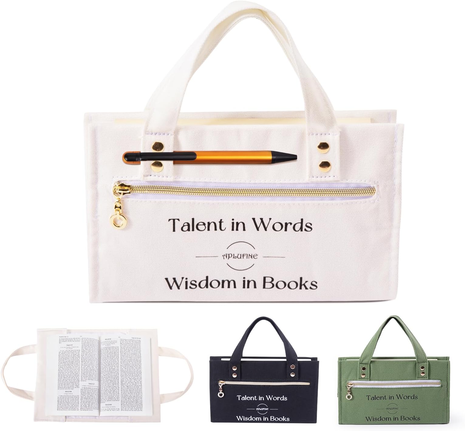 Amazon.com: Aplufine Book Sleeve for Book Lovers - Book Carrier with ...