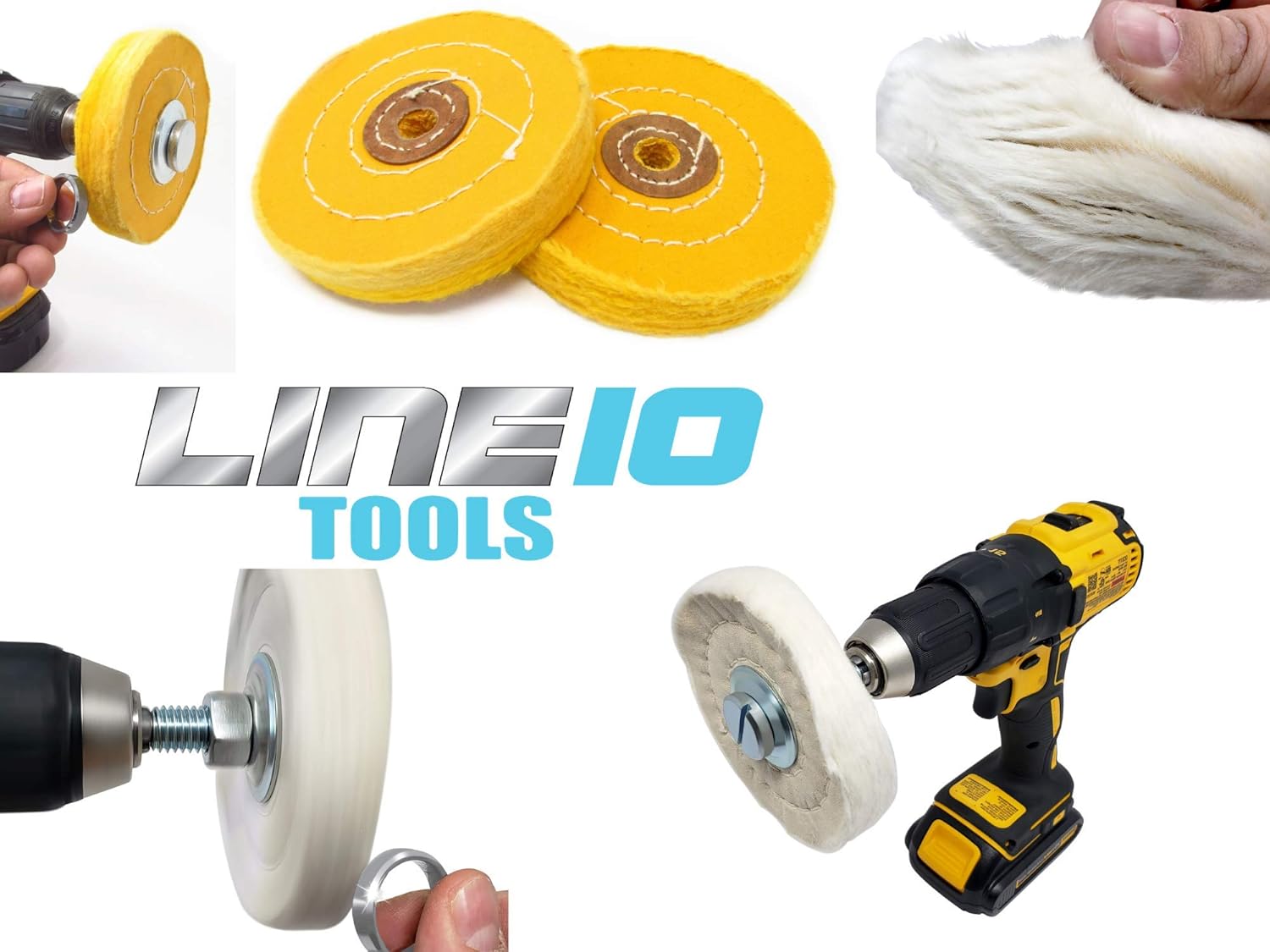 LINE10 Tools Kit de rueda de pulido de metal para taladro, con ...