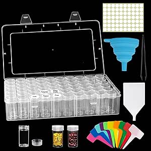 Qivine 84Pcs Seed Storage Box, 60 Slots Plastic Seed Organizer Storage ...