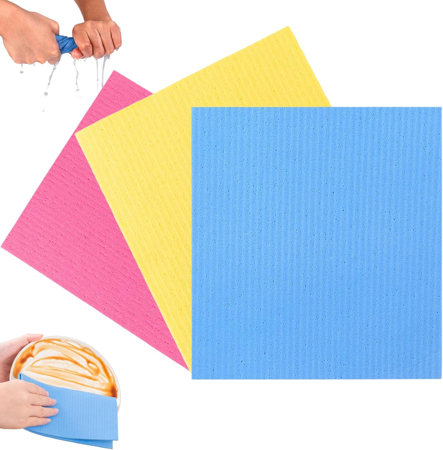 3 Pcs Dishcloths Sponge Cloth Sponge Cleaning Sponge Cloths Kitchen ...