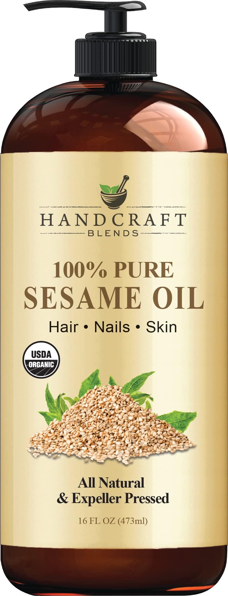 Amazon.com: Handcraft Blends Organic Sesame Oil - 16 Fl Oz - 100% Pure ...