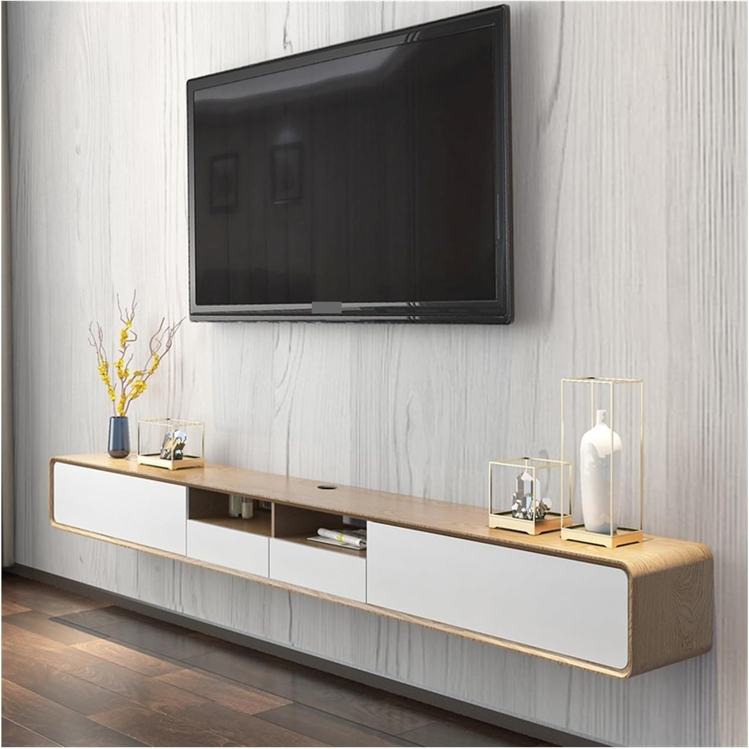 Amazon.com: Wall Mounted Media Console Modern Floating TV Stand Wall ...