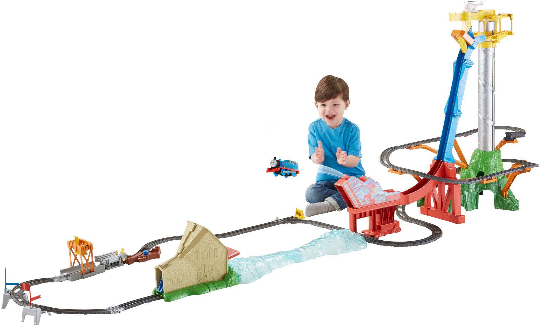Thomas & Friends DFM54 Sky High Bridge Jump Set, Thomas the Tank Engine ...
