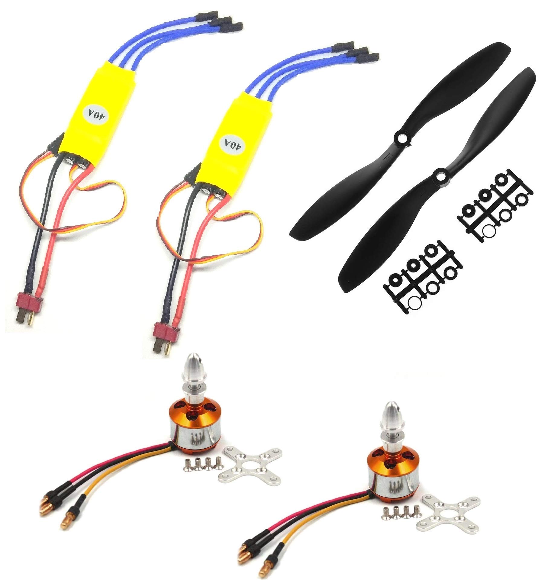 Buy INVENTO 2Pcs 1400KV BLDC Brushless Motor + 40A ESC + 8045 8x4.5 8 ...