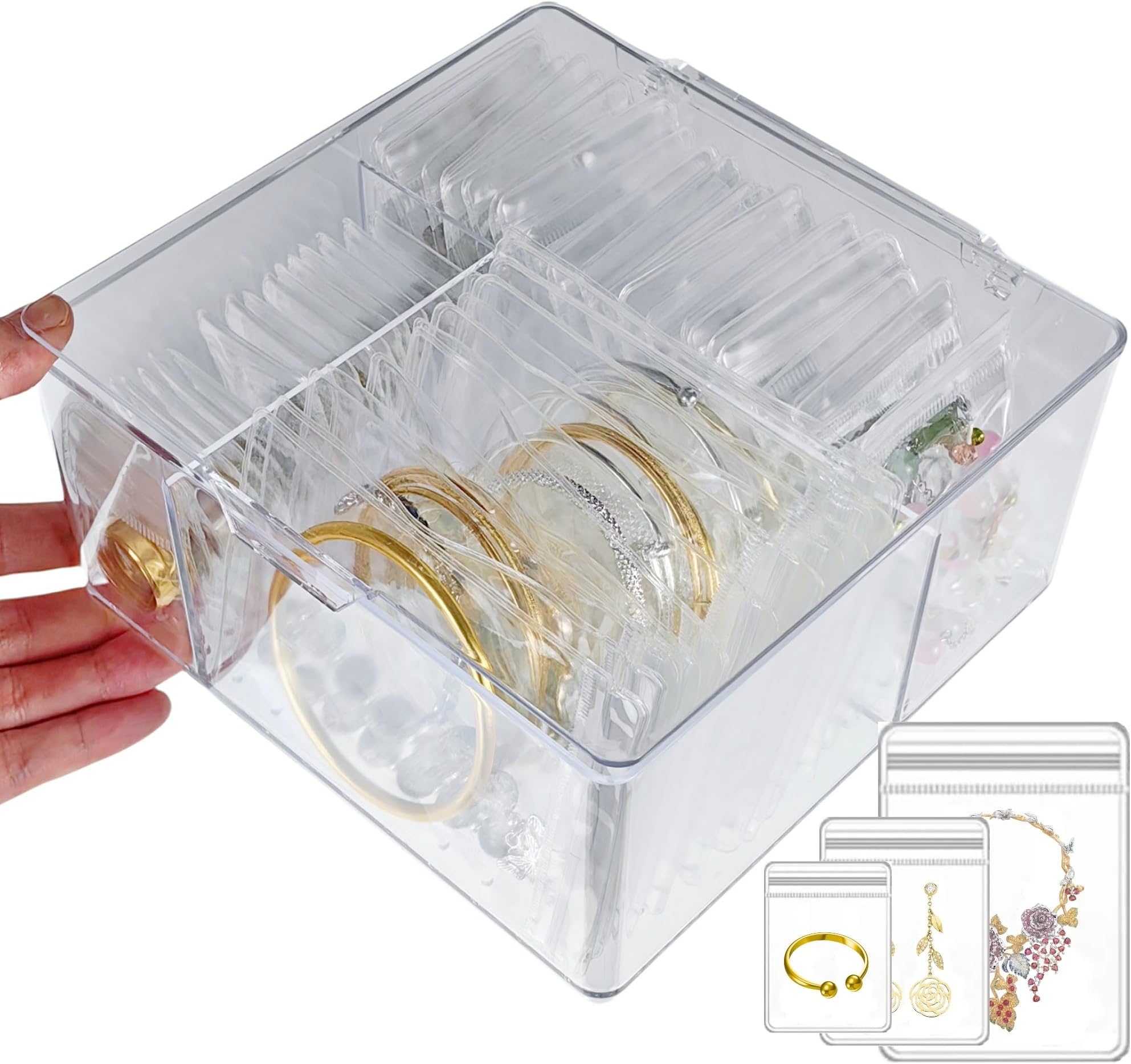 Amazon.com: HOMEHIVE 3-in-1 Acrylic Jewelry Box Organizer, Clear ...