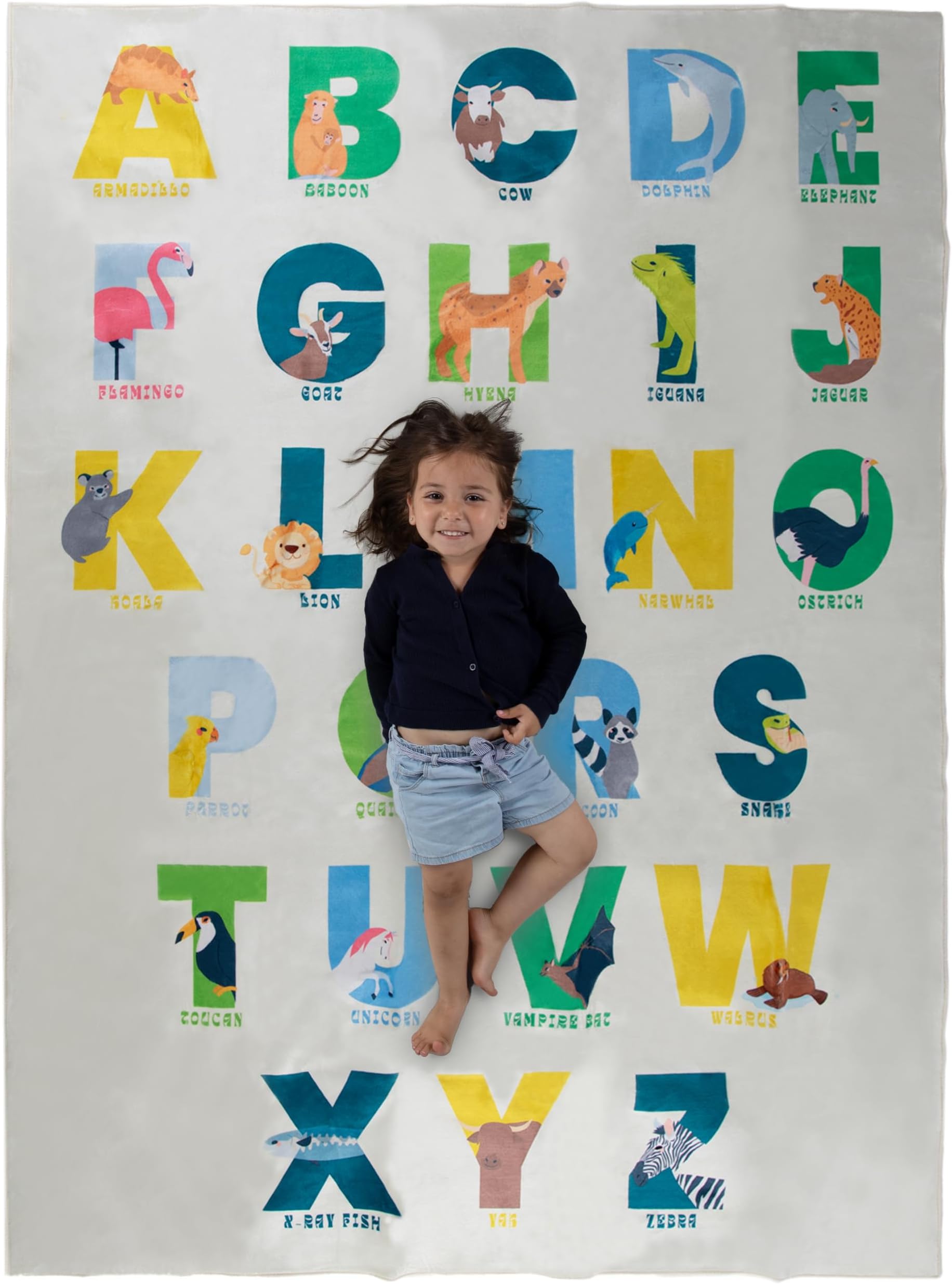 Amazon.com: Malamaa ABC Rug for Kids XL 80" x 60", Toddlers and Baby ...