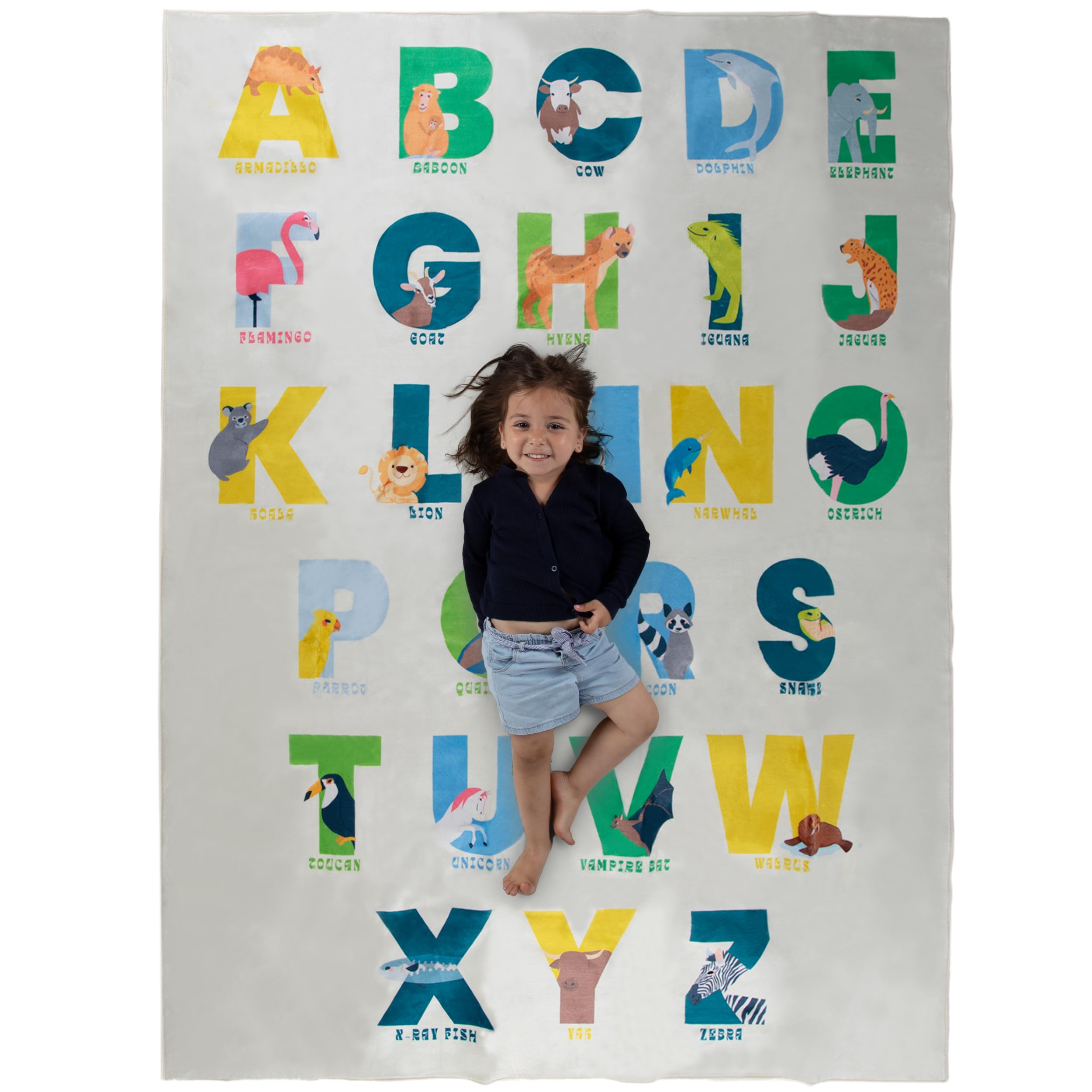 ABC Rug for Kids XL 80" x 60", Toddlers and Baby - Use in Nursery and ...