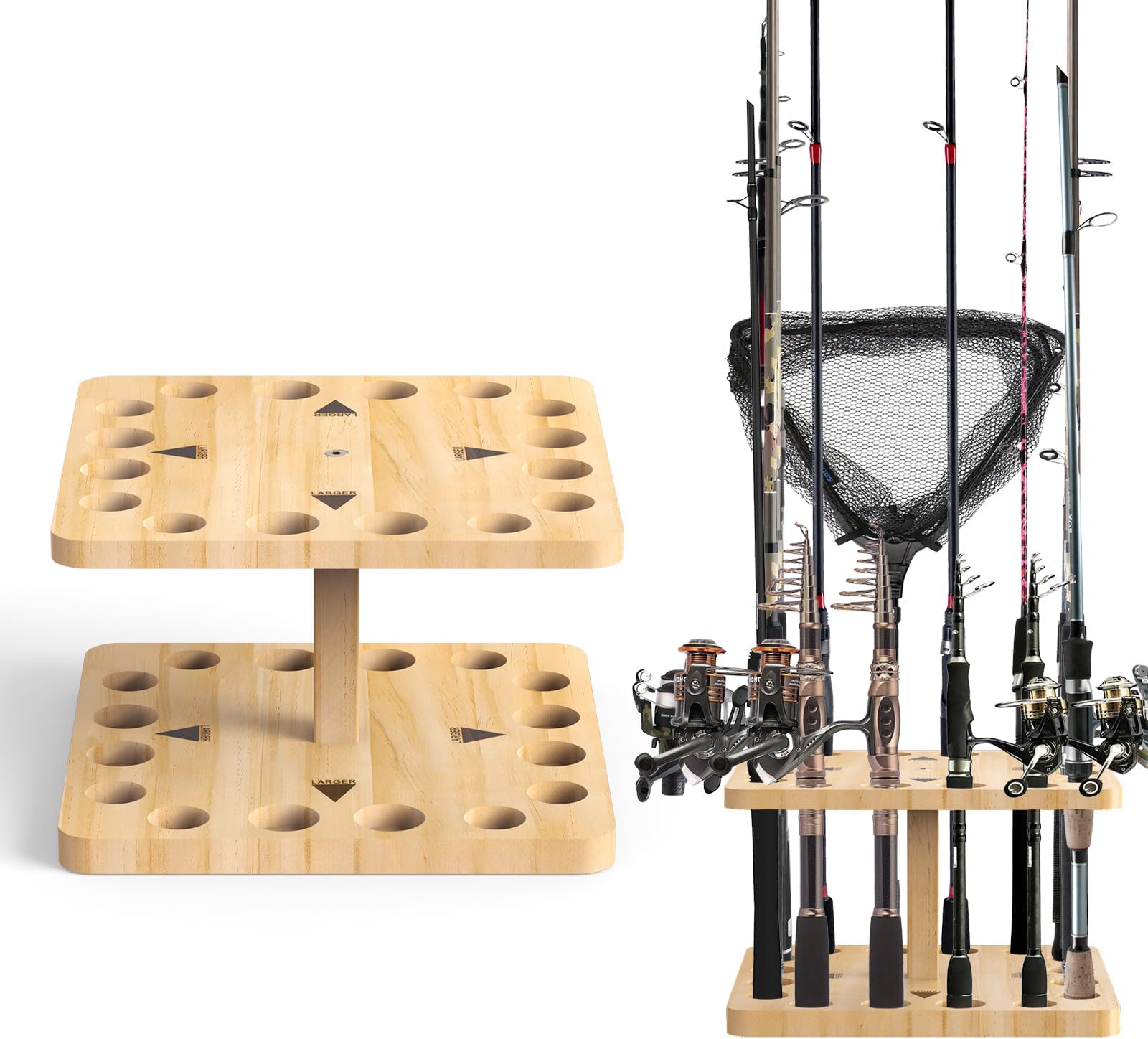 Amazon.com: Tectsia V16 Fishing Rod Storage Rack, Vertical Fishing Pole ...
