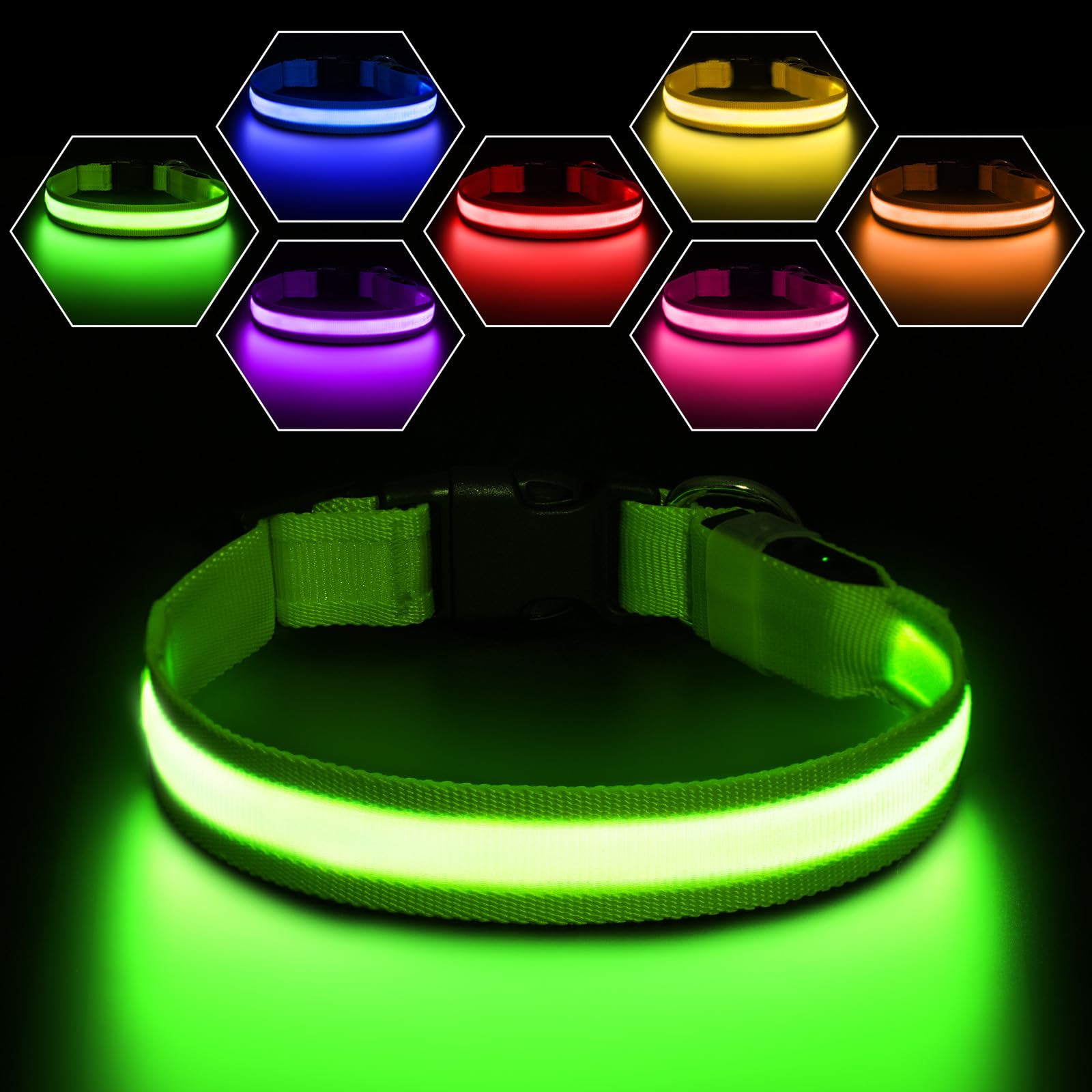 Snapklik.com : Pceotllar Light Up Collar - Rechargeable Led Dog Collar