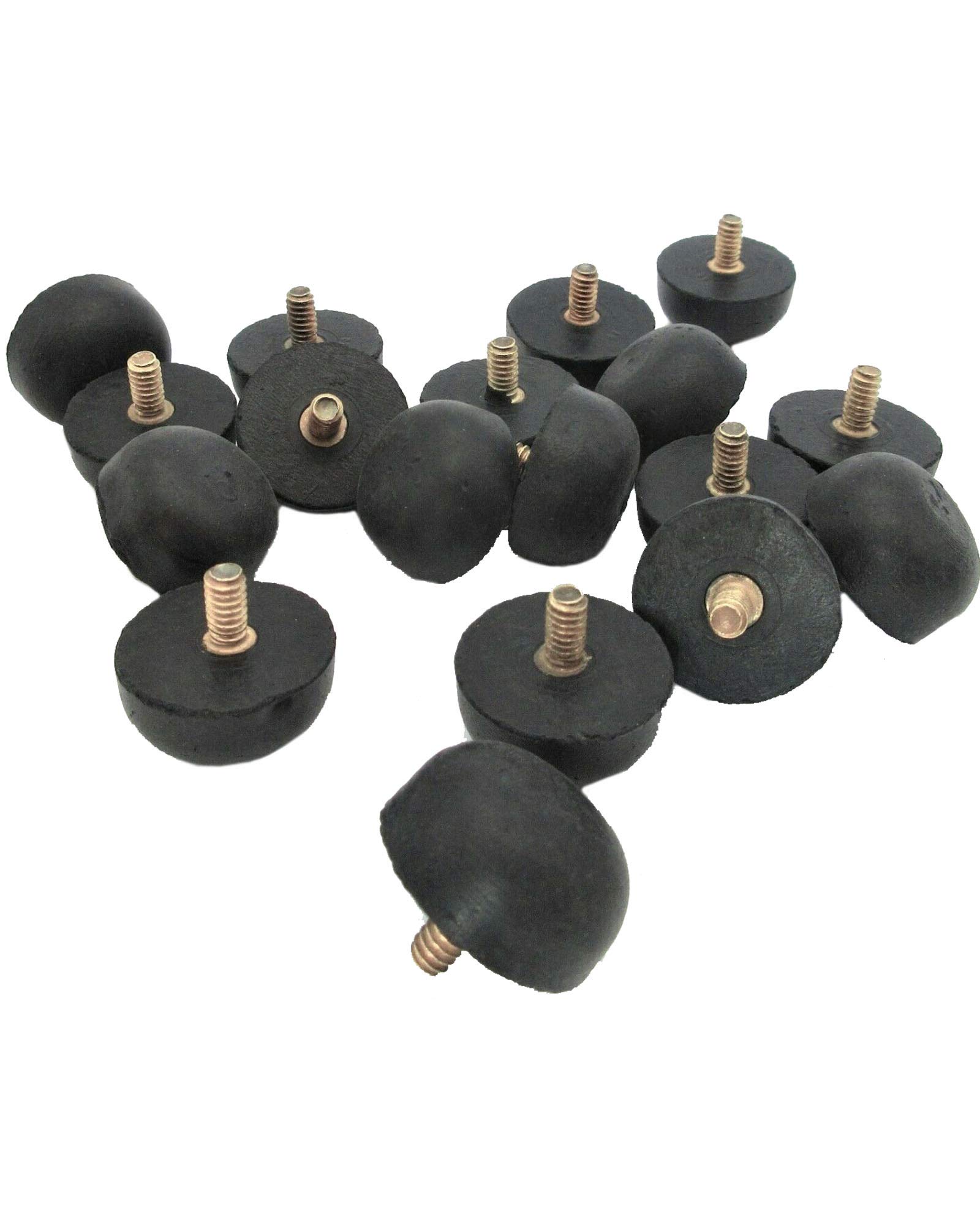 Black Round Rubber Feet with Bolt - 1" Diameter X 1/2" Height with 10 ...