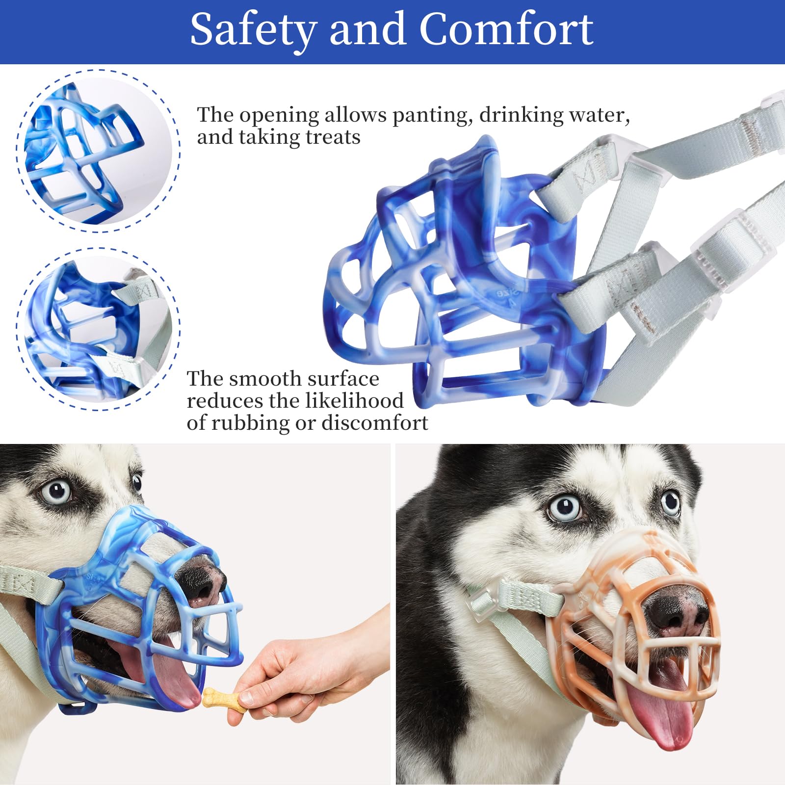 Snapklik.com : BARKLESS Soft Basket Muzzle For Medium Dogs - Anti Bite ...