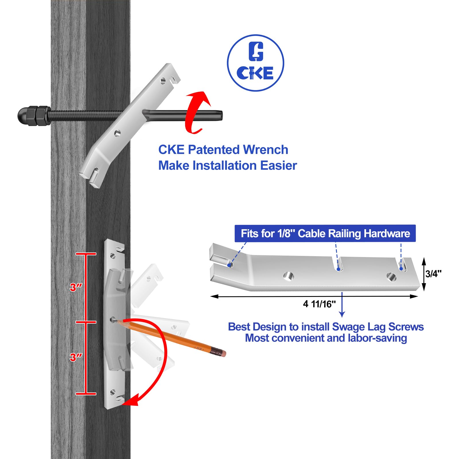Snapklik.com : CKE 50 Pack Black Cable Railing Kit Hand Swage Threaded ...