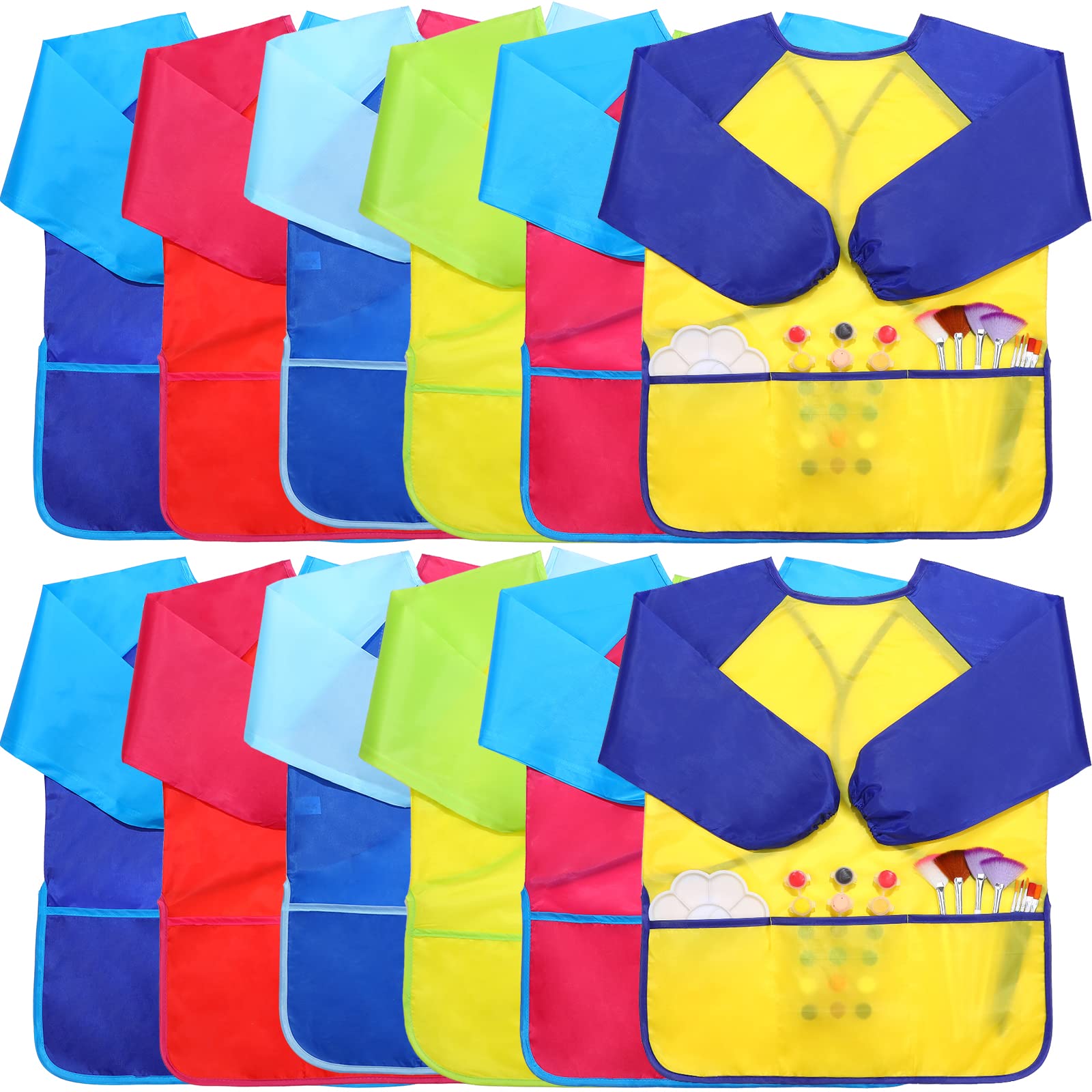 Amazon.com: Haysandy 12 Pcs Smocks for Kids Art Smocks for Kids Paint ...