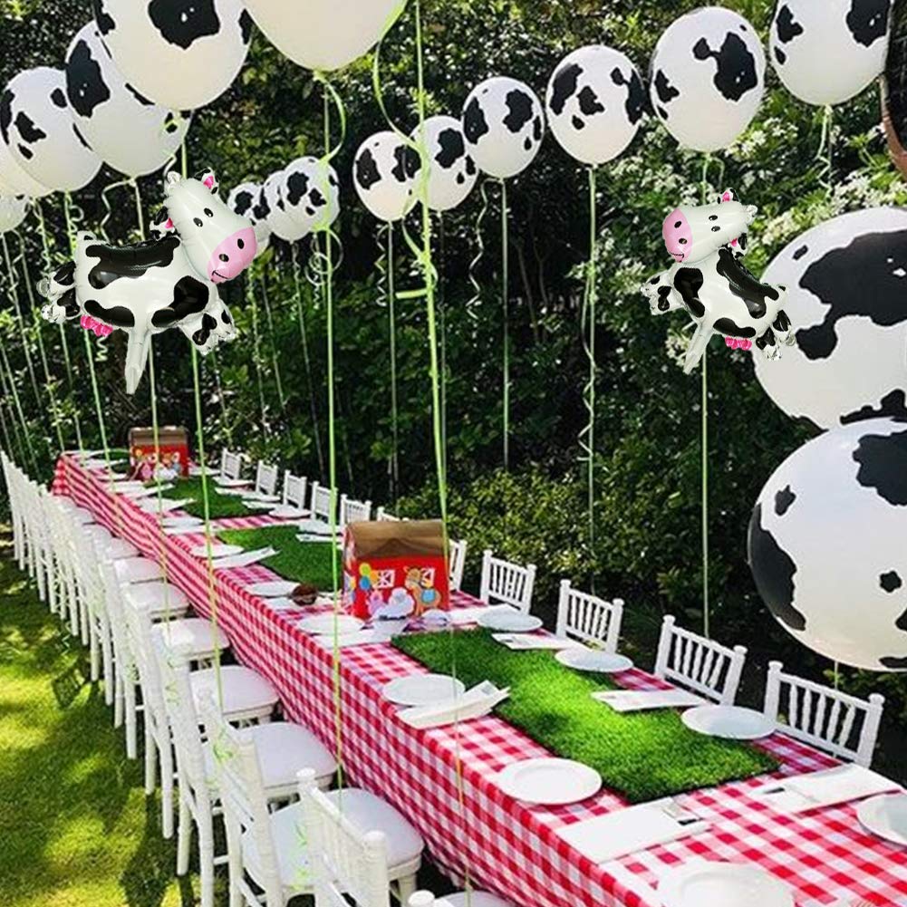 130 pcs Farm Animal Birthday Party Balloon, Cow Party Balloon Arch with ...