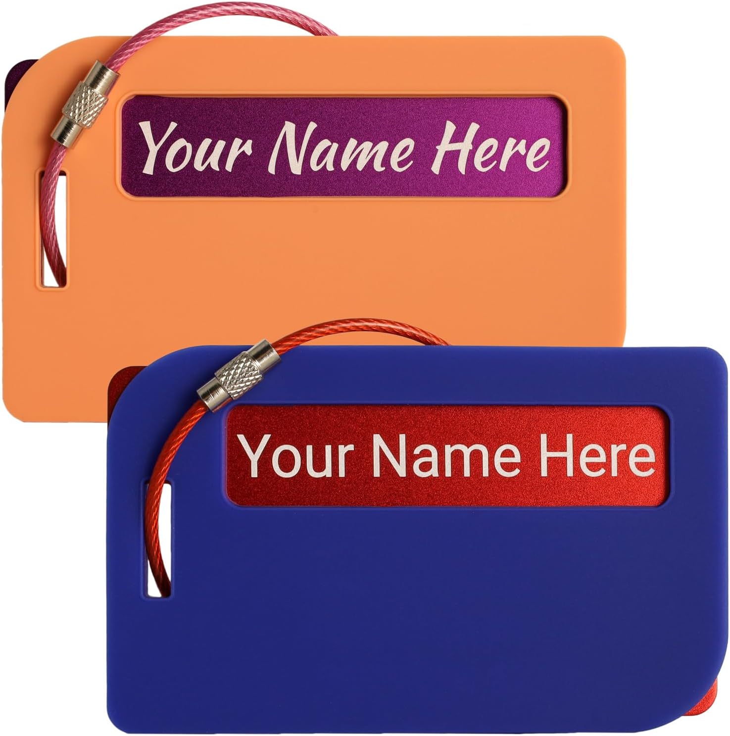 Amazon.com: Full Privacy Personalized Metal Luggage Tags for Suitcases ...