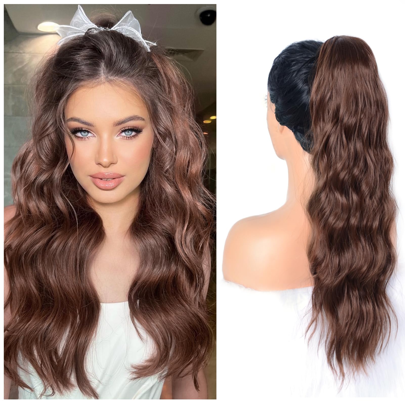 Amazon.com : 24 Inch Ponytail Extension Drawstring Pony Tails Hair ...