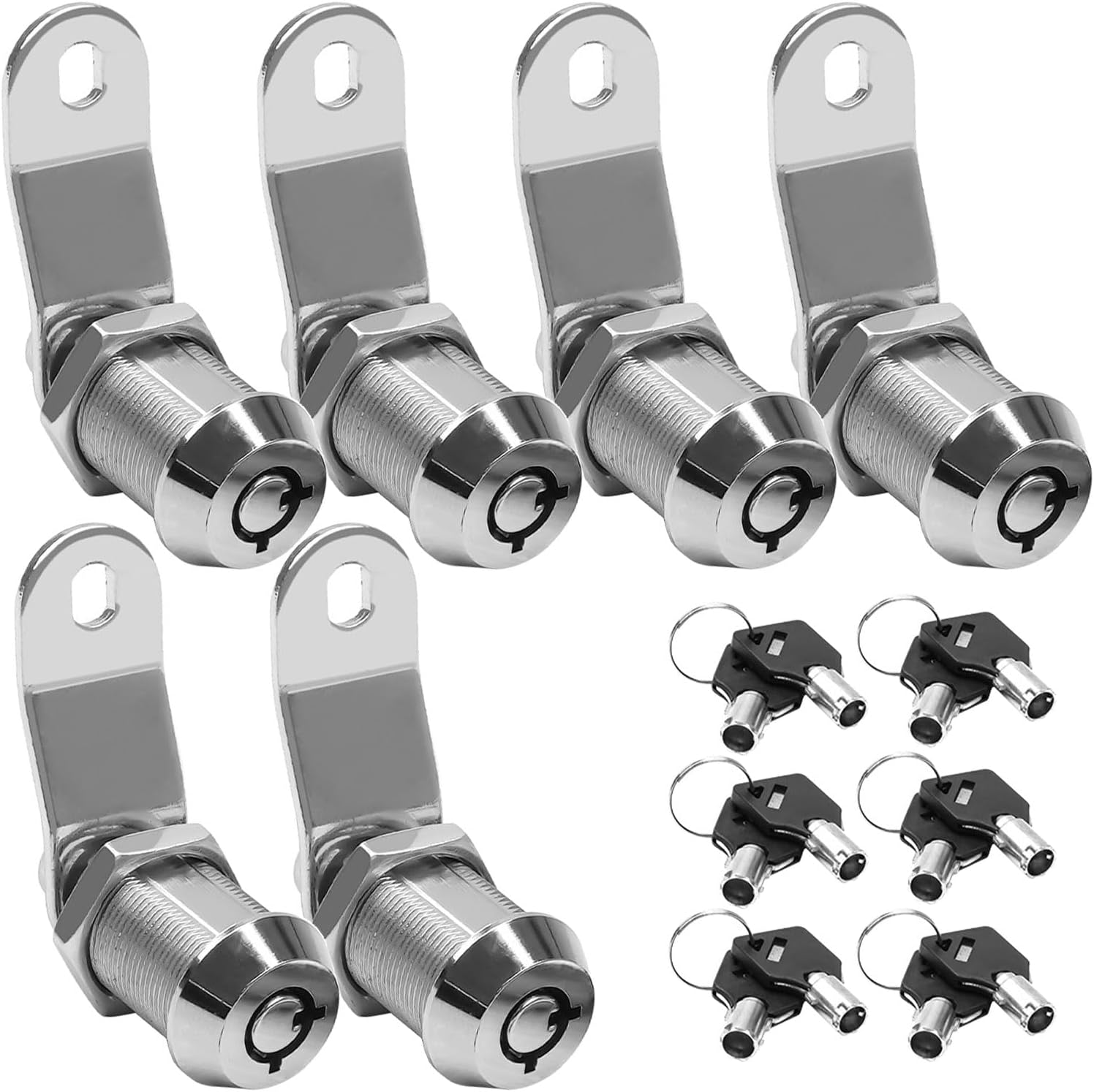 Cam Lock Keyed Alike Rv Cabinet Lock Set, 7/8” Drawer Locks Fits On 9/16” Max Thickness, 6 Pack ...