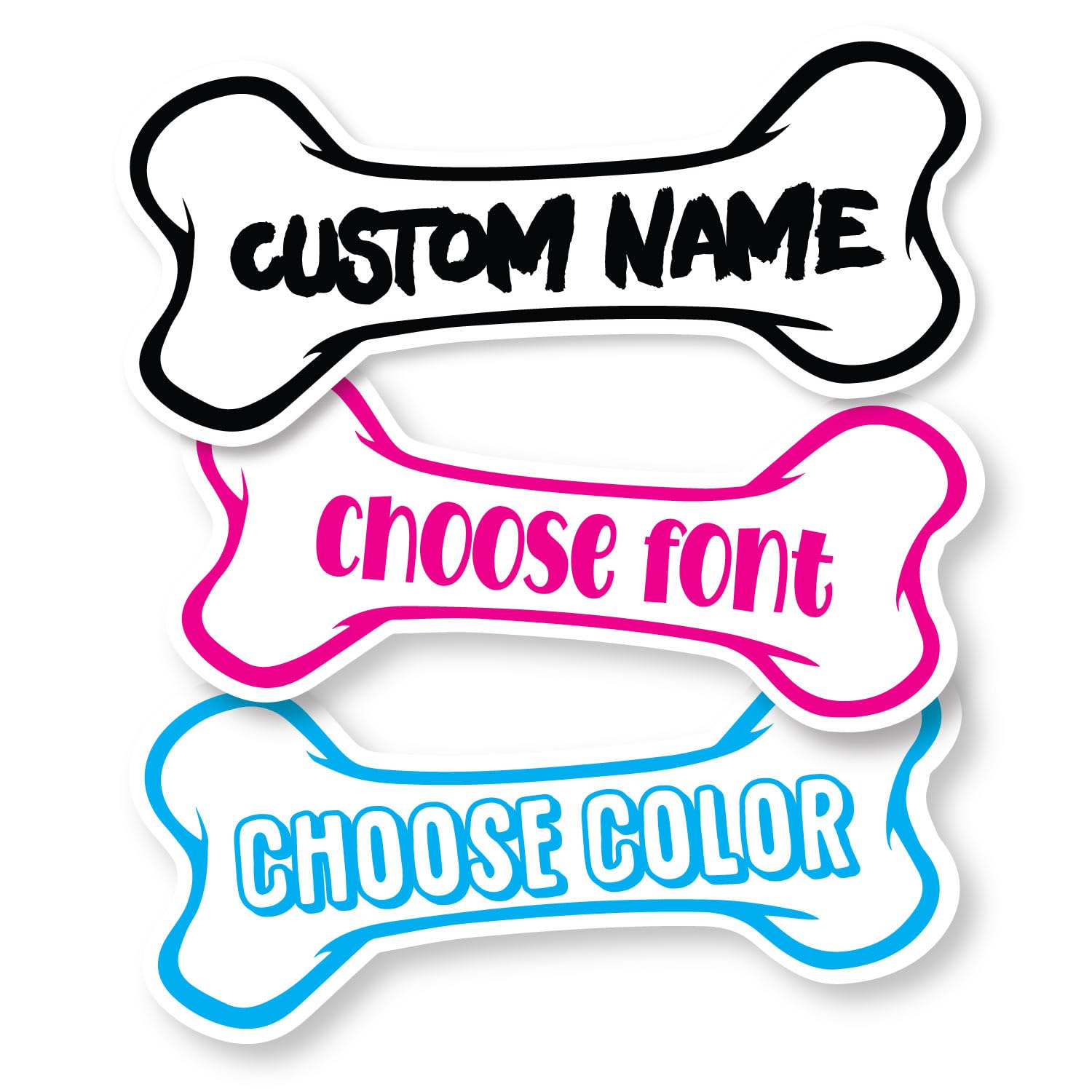 Amazon.com: Custom Pet Dog Bone Decal Bumper Sticker Weatherproof for ...