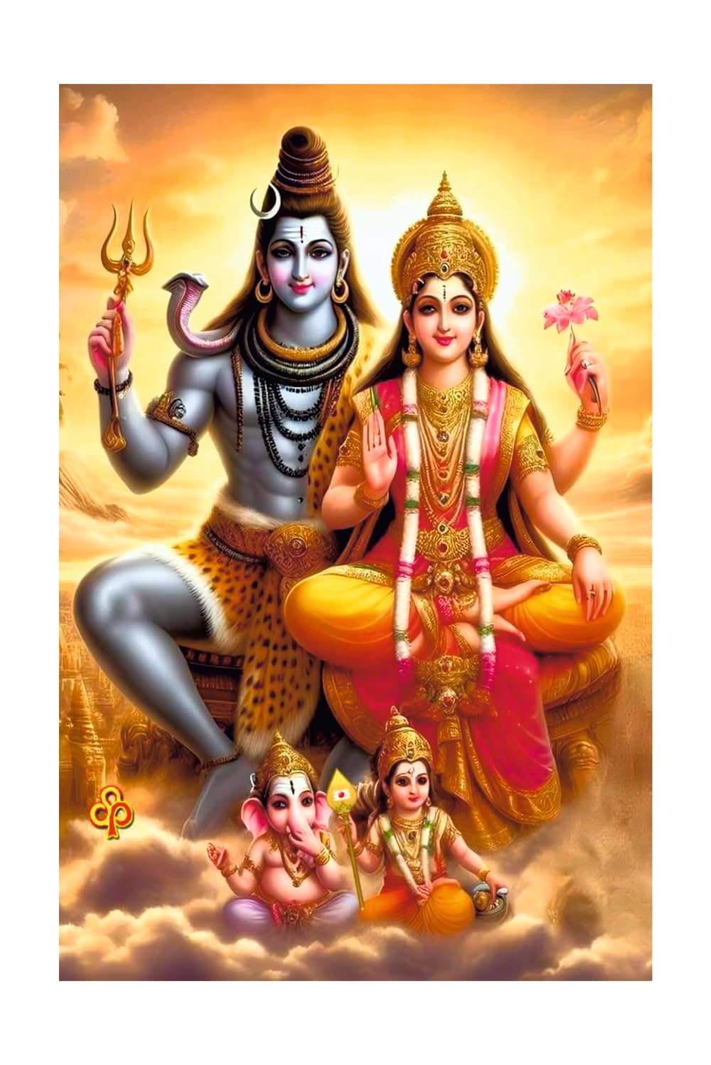 Decals Creation Lord Shiv Shambhu Parivar Wall Poster For Living Room ...