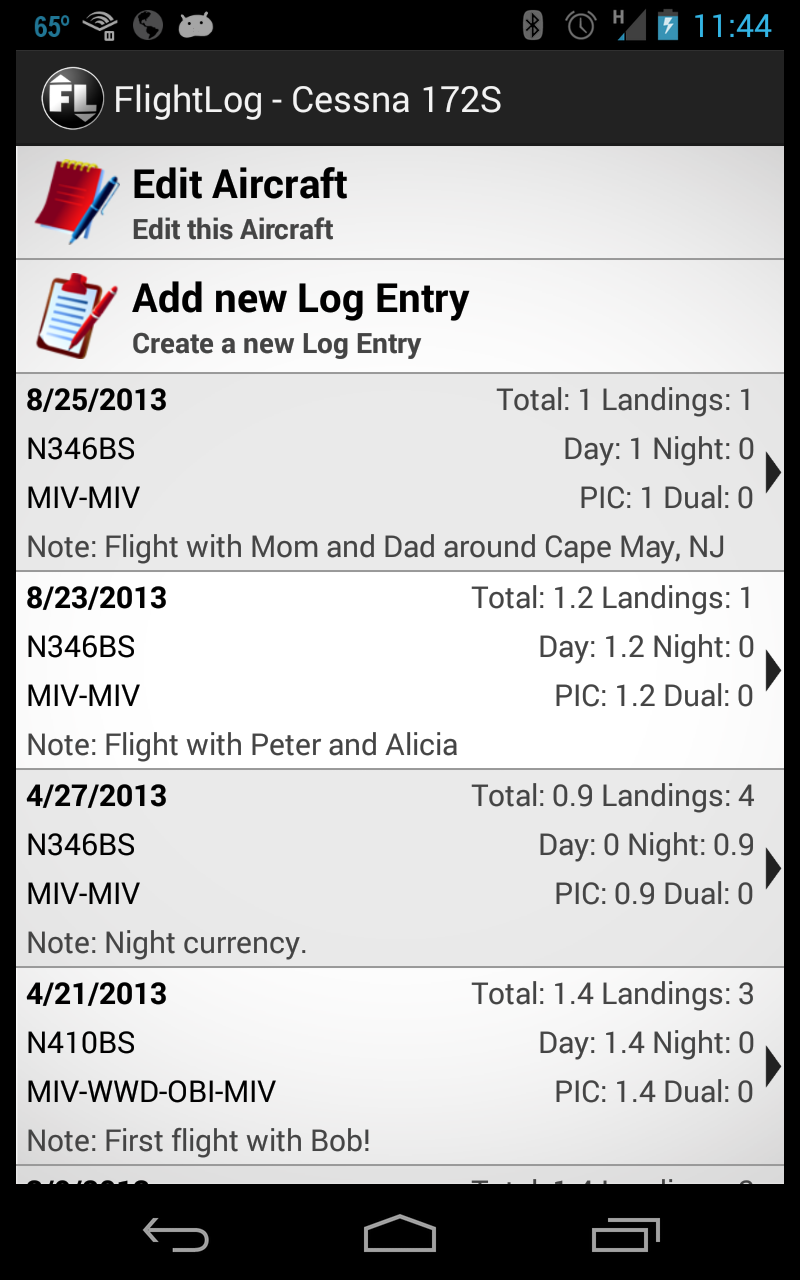 FlightLog - Pilot's Logbook - App on Amazon Appstore