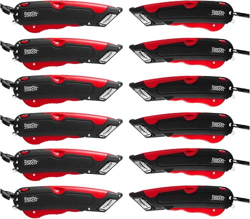 Easy Box Cutter 2000 rojo, paquete de 12, diseño de seguridad mejorado ...