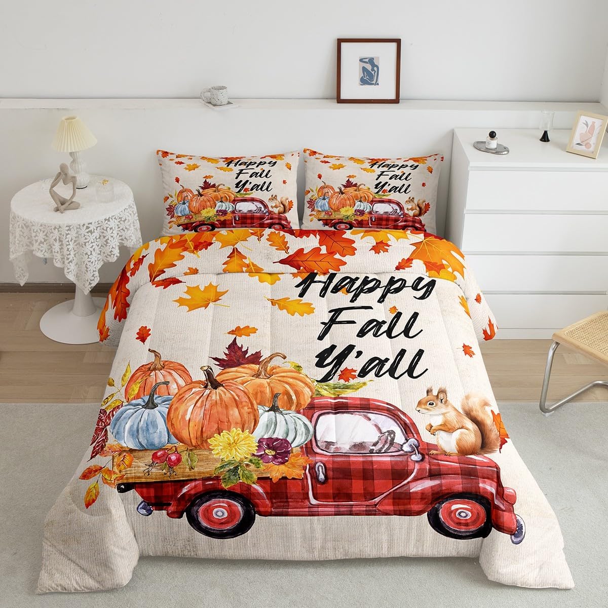 Amazon.com: Harvest Thanksgiving Bedding Queen Size for Girls Women ...