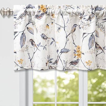 Amazon.com: VOGOL Birds Printed Valances for Windows, Pocket Window ...
