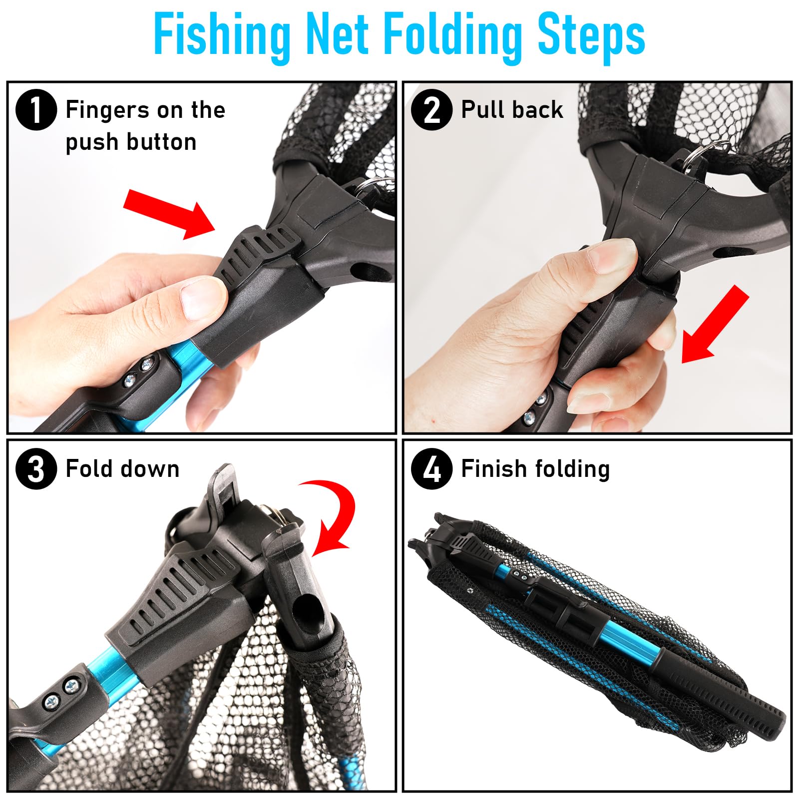 Fishing Gear Telescoping Fishing Net - Foldable Landing Net For Fresh ...