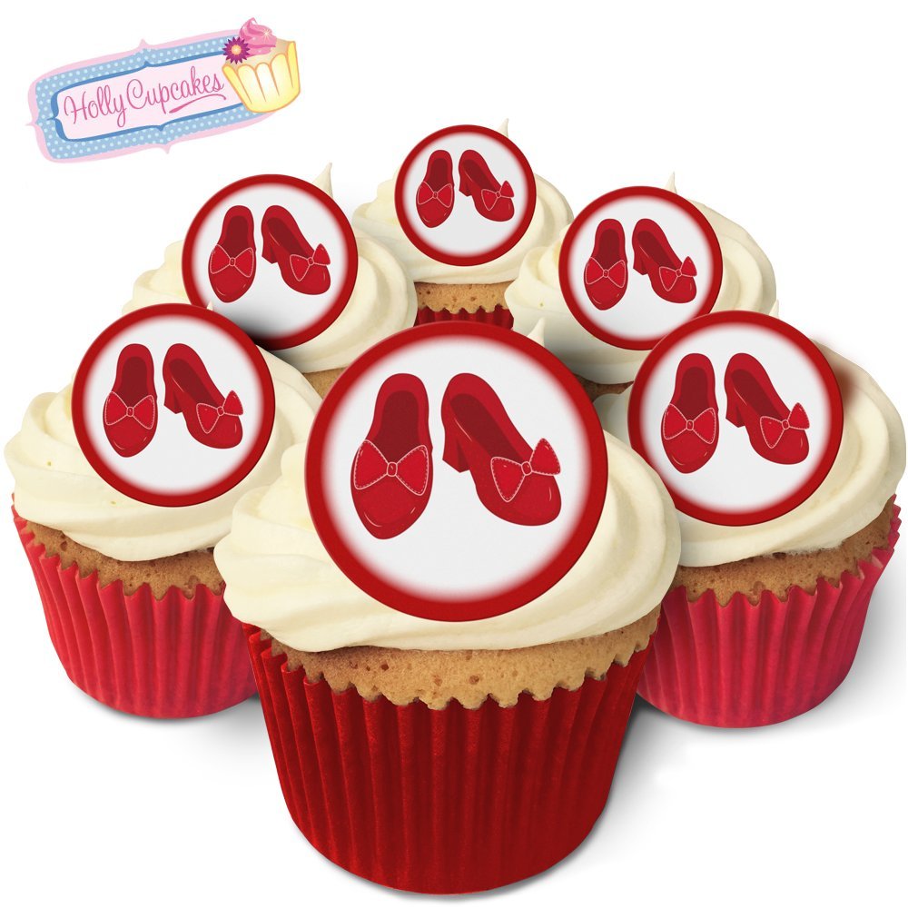 24 Fabulous Edible Wafer Cake Toppers: Ruby Slippers : Amazon.co.uk ...