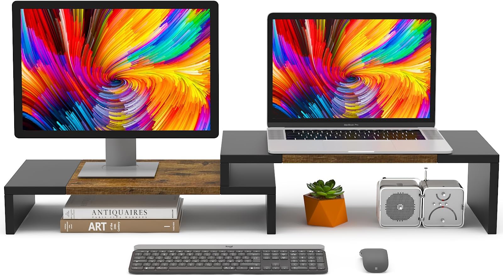 Amazon.com: WESTREE Dual Monitor Stand - Monitor Stand Riser- 2 Shelf ...