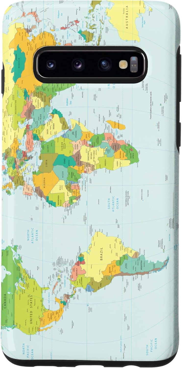 Amazon.com: Galaxy S10 World Map Poster Political Countries Chart Case ...