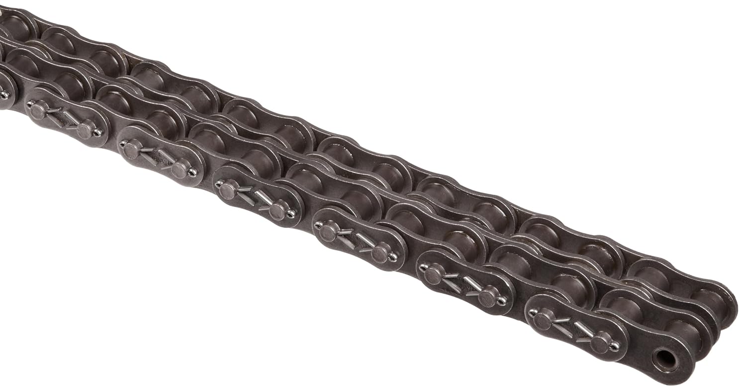 HKK RC080C2A ANSI 80 Double Strand Roller Chain, Cottered, Carbon Steel ...