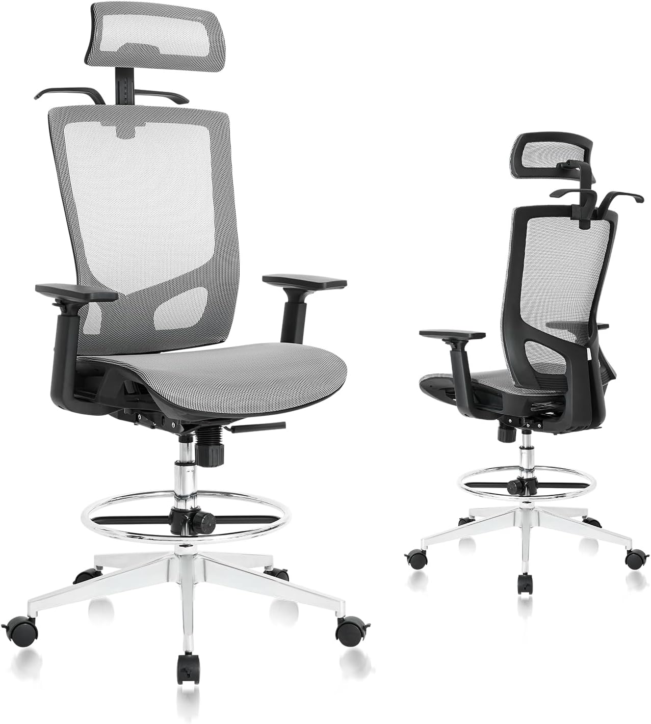Amazon.com: Nouhaus Mesh Tall Office Chair Ergonomic Drafting Desk ...