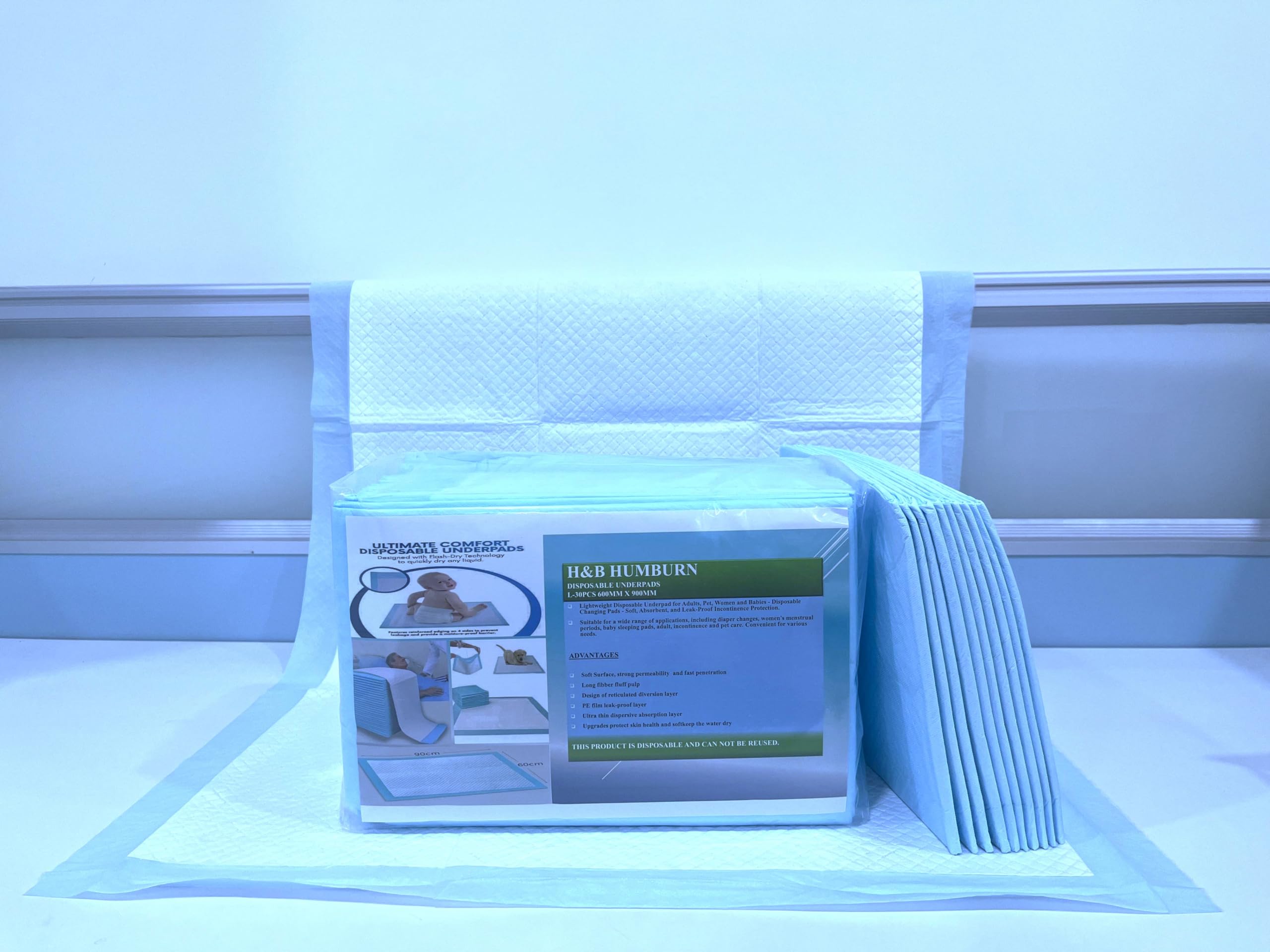 H&B HUMBURN Lightweight Disposable Underpad for Adults, Pet, Women and ...