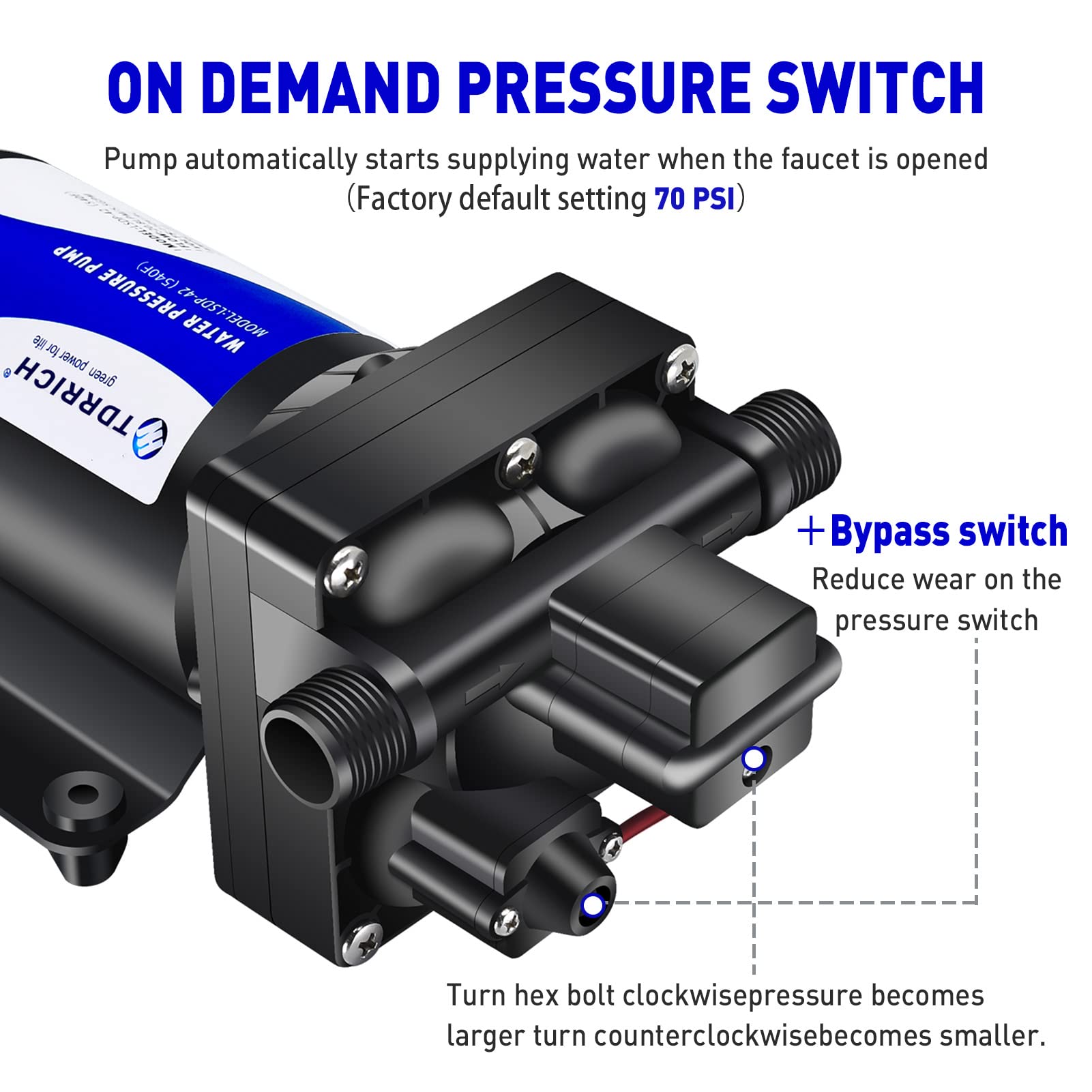 Snapklik.com : TDRRICH 12v Water Pressure Increase Booster Pump For RV ...