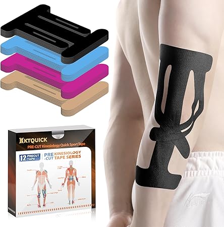 Amazon.com: 12 Count Kinesiology Tape for Elbow, Pre-Cut Waterproof ...
