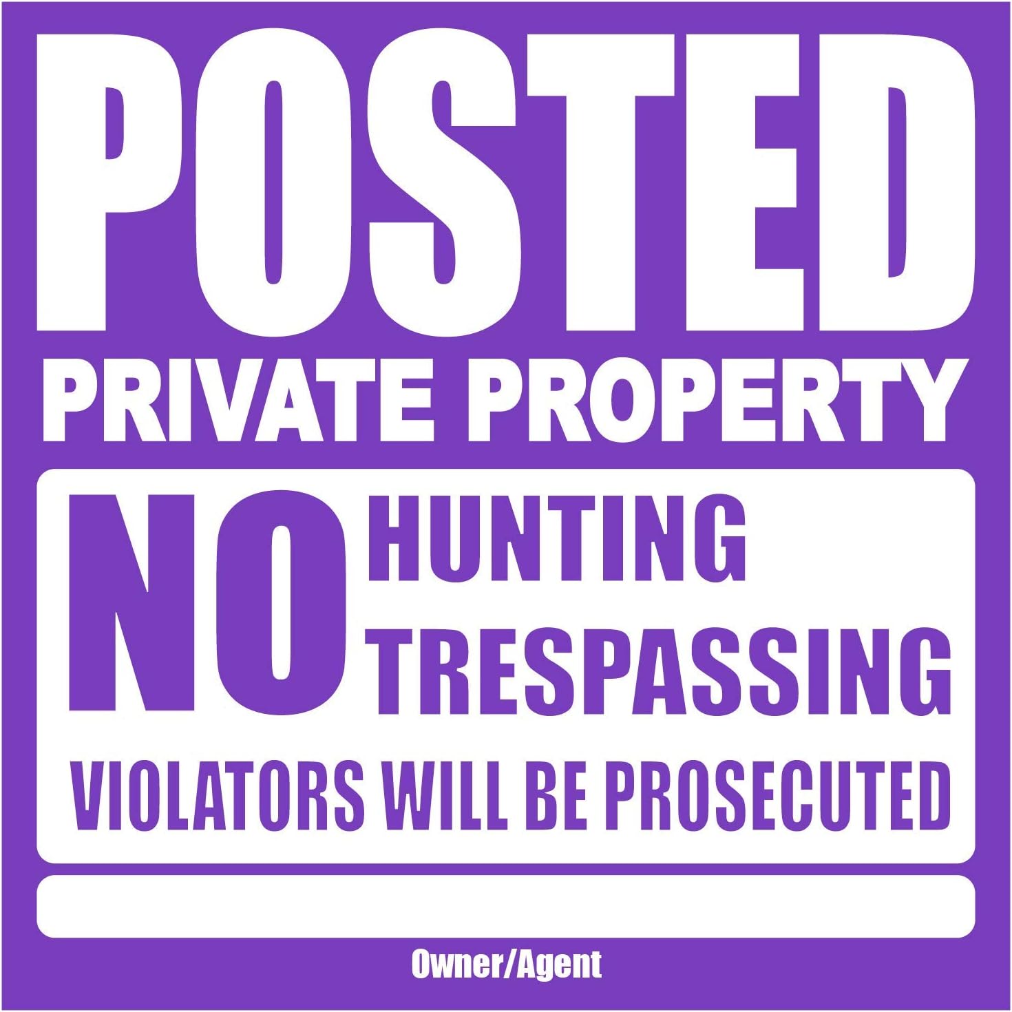 Amazon.com: WristCo Posted Sign Purple Private Property for outdoors ...