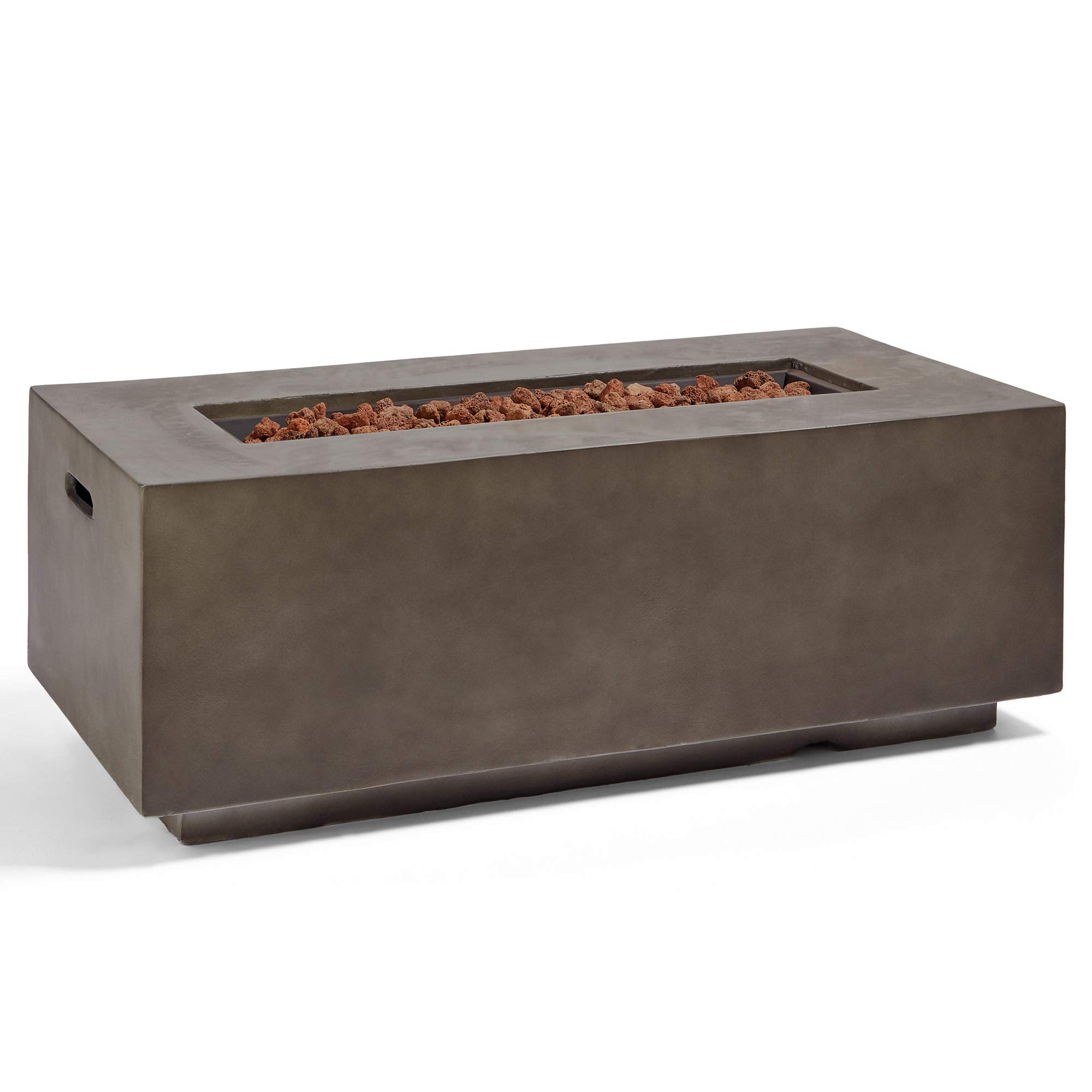 Vonhaus Gas Fire Pit Rectangular Firepit For Outdoor Garden Patio ...