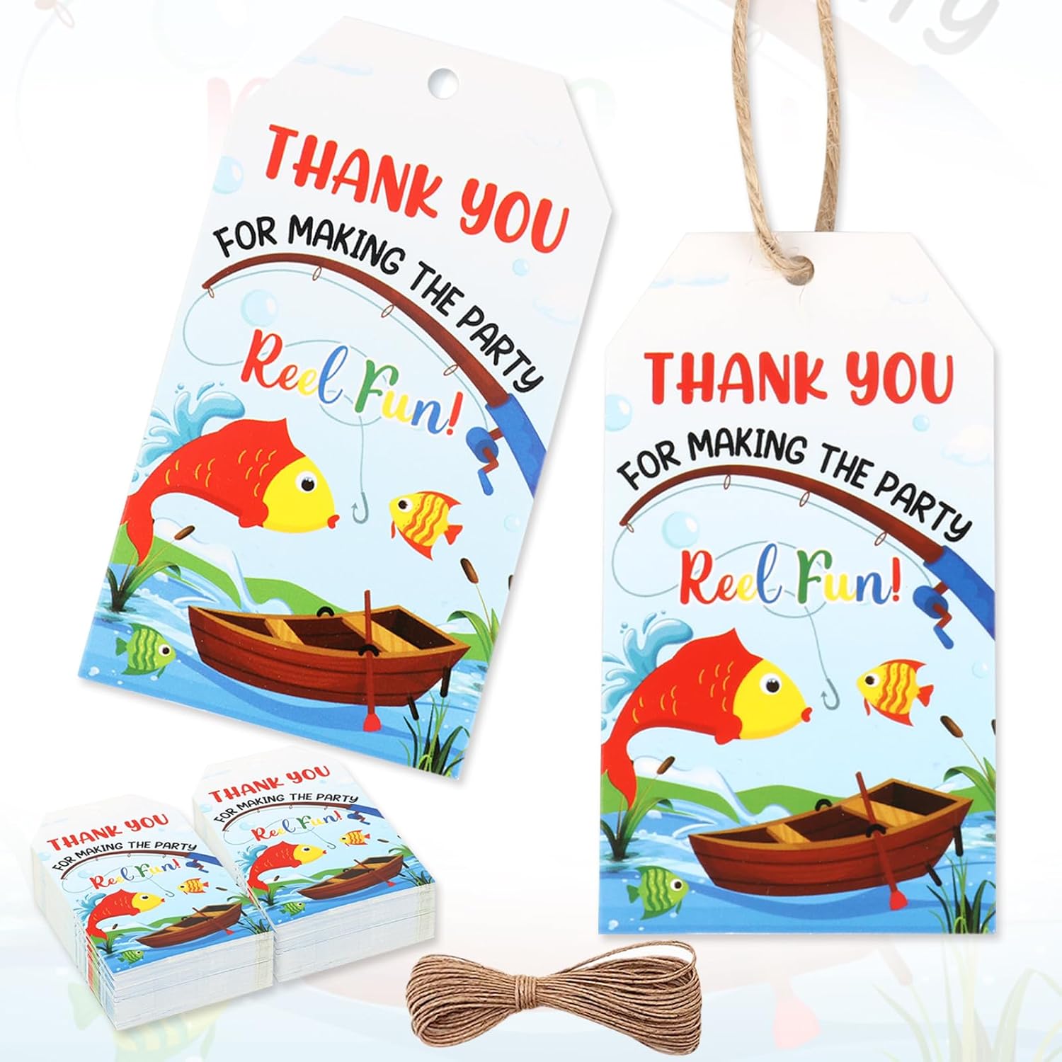 Amazon.com: Serencatcher 50Pcs Fishing Thank You Tags, Gone Fishing ...