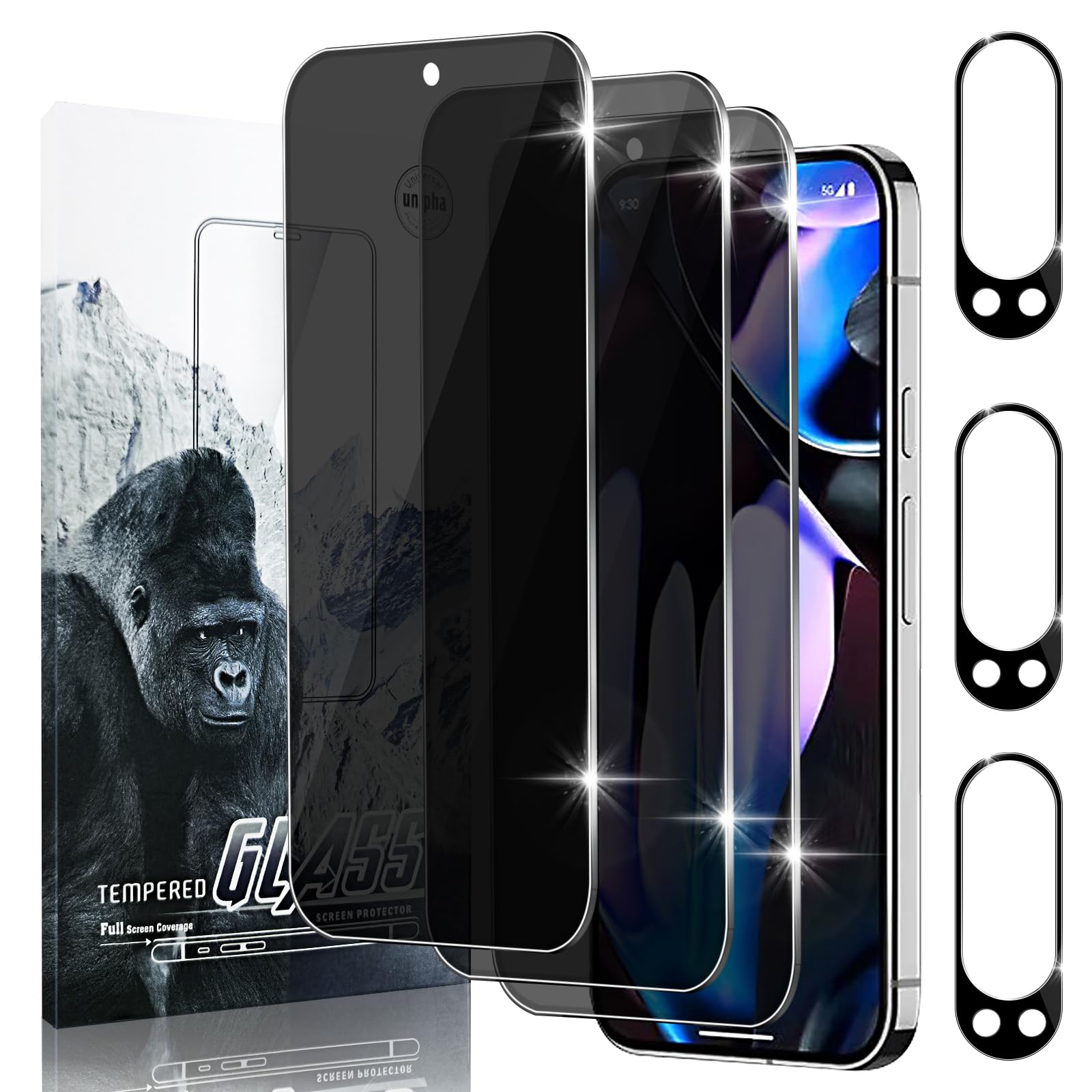 Amazon.com: Eaglewireless 3 Pack Tempered Glass Privacy Screen ...