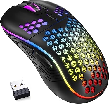 Amazon.com: MELOGAGA Wireless Gaming Mouse Honeycomb 2.4G USB Cordless ...