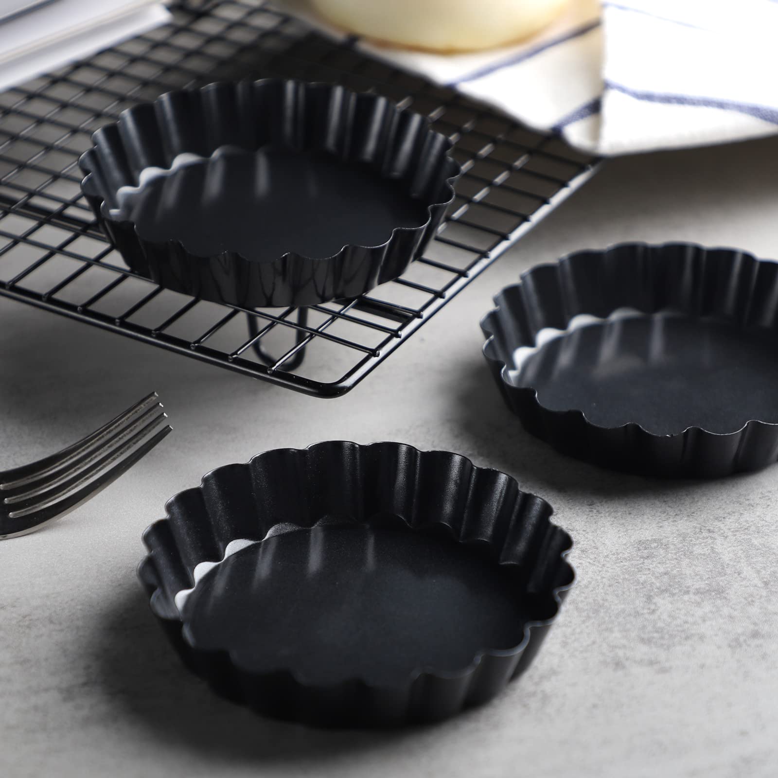 Snapklik.com : Zeeooil Tart Pan 6 Packs Carbon Steel Tart Mold 4 Inch ...