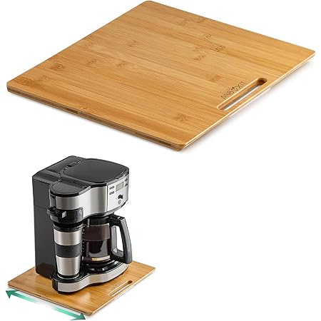 Amazon.com | ANBOXIT Bamboo Appliance Slider, Sliding Tray for Coffee ...