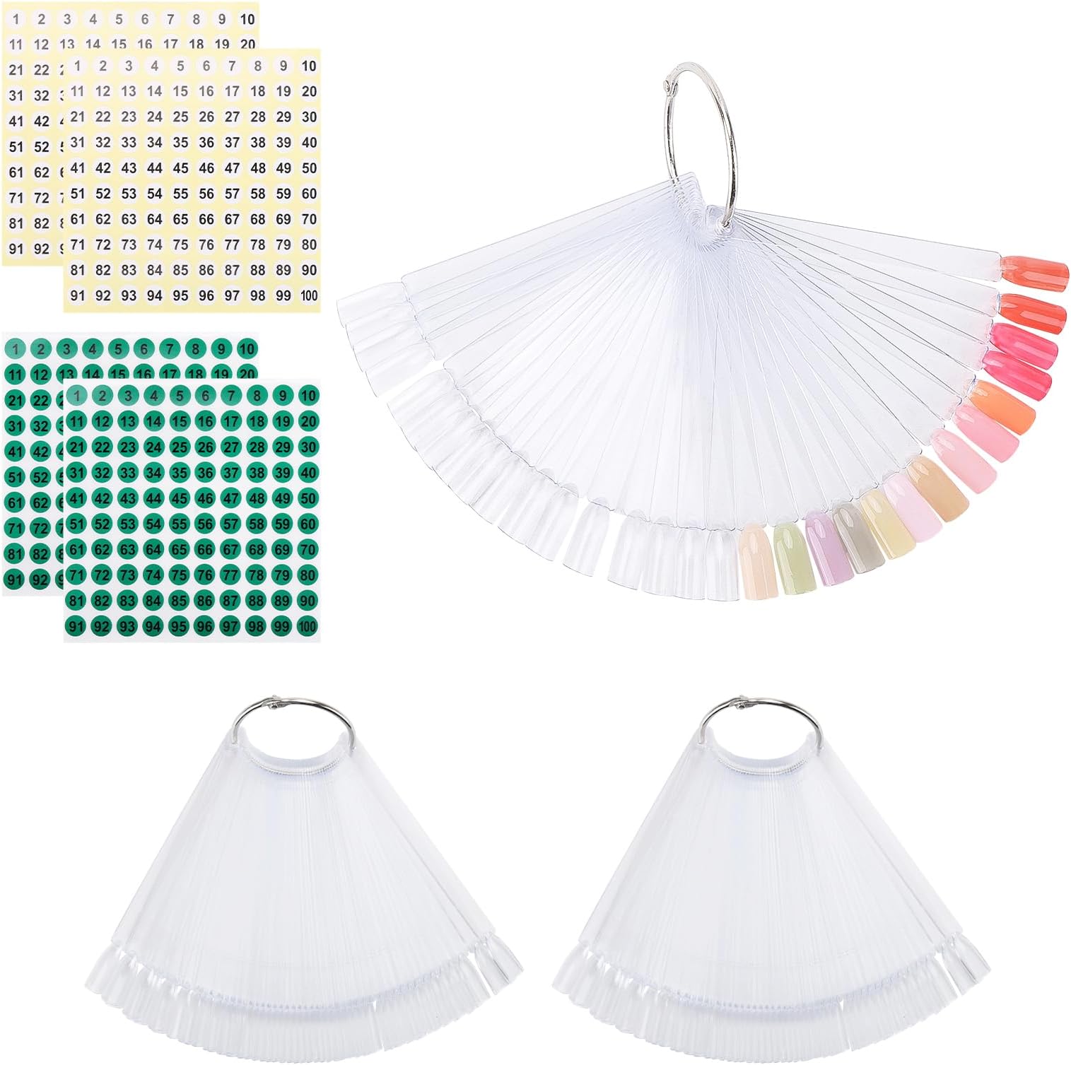 Amazon.com: 150 Pcs Nail Swatch Sticks with Ring, Square Nail Polish ...