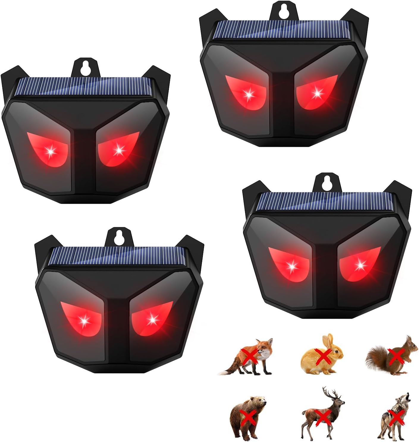 Solar Animal Repeller Outdoor 4 Packs, Nocturnal Animal Deterrent with ...